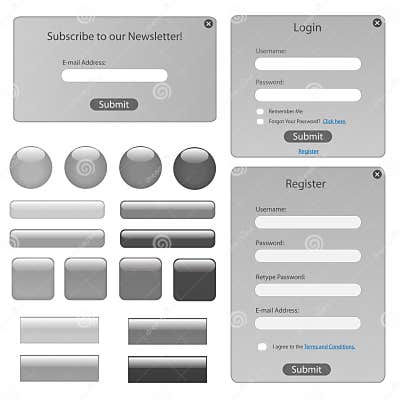 Silver Web Template stock vector. Illustration of internet - 14646897