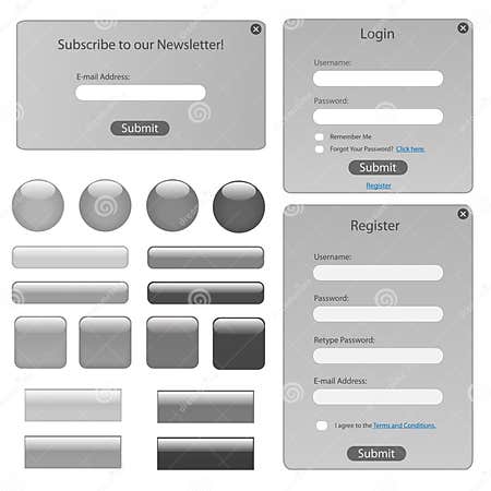 Silver Web Template stock vector. Illustration of internet - 14646897