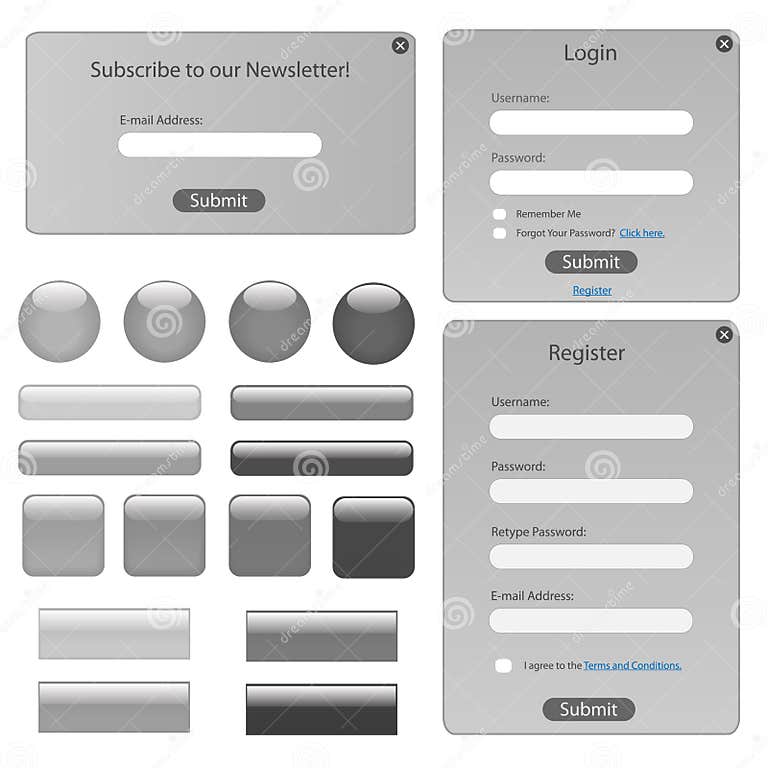Silver Web Template stock vector. Illustration of internet - 14646897