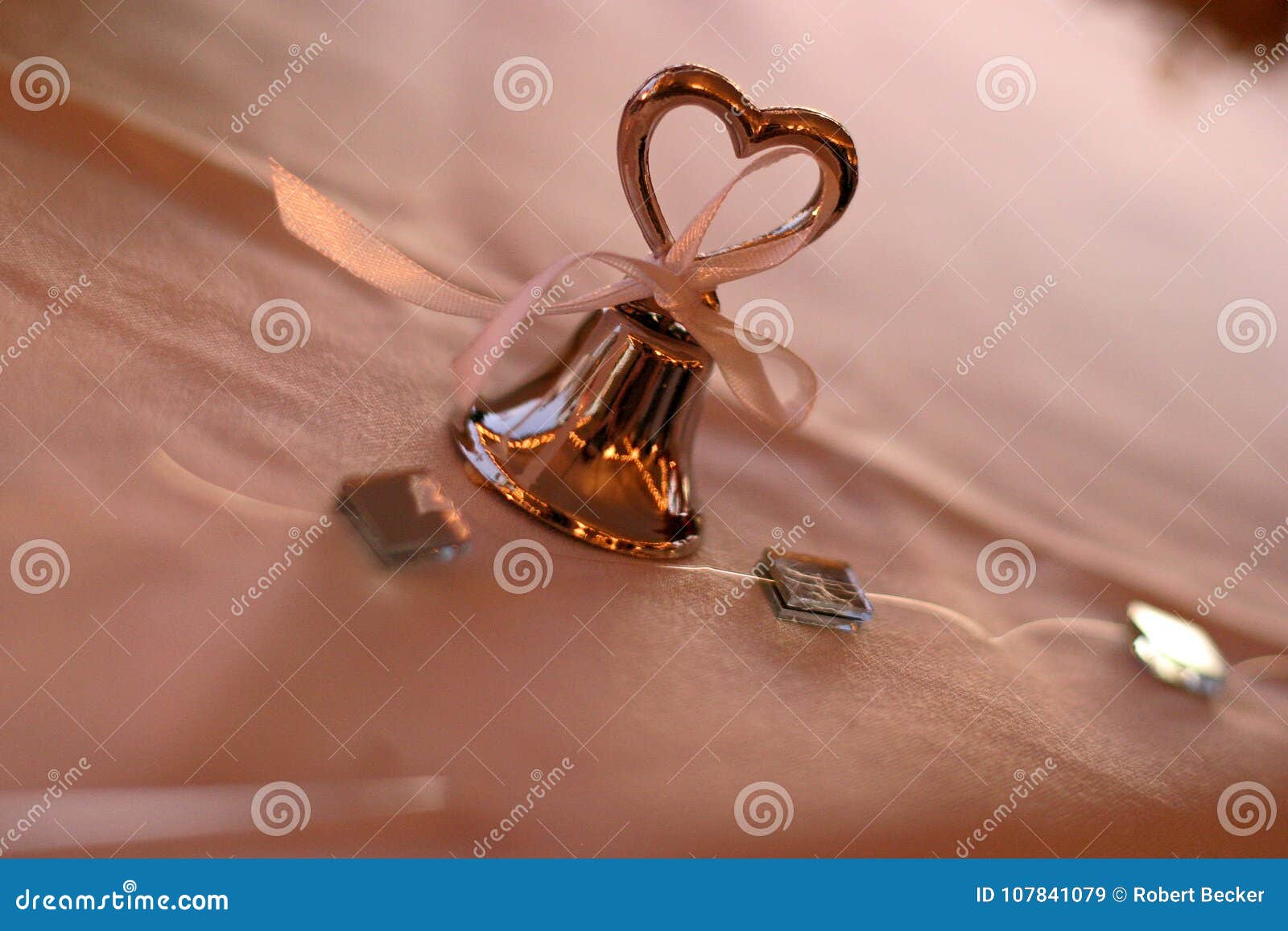 Silver Wedding Bell with Heart Stock Image - Image of silver, reception ...