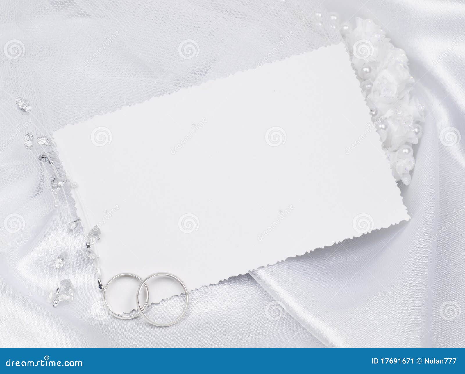 Silver Wedding Rings on a Card Stock Image - Image of place, invitation ...
