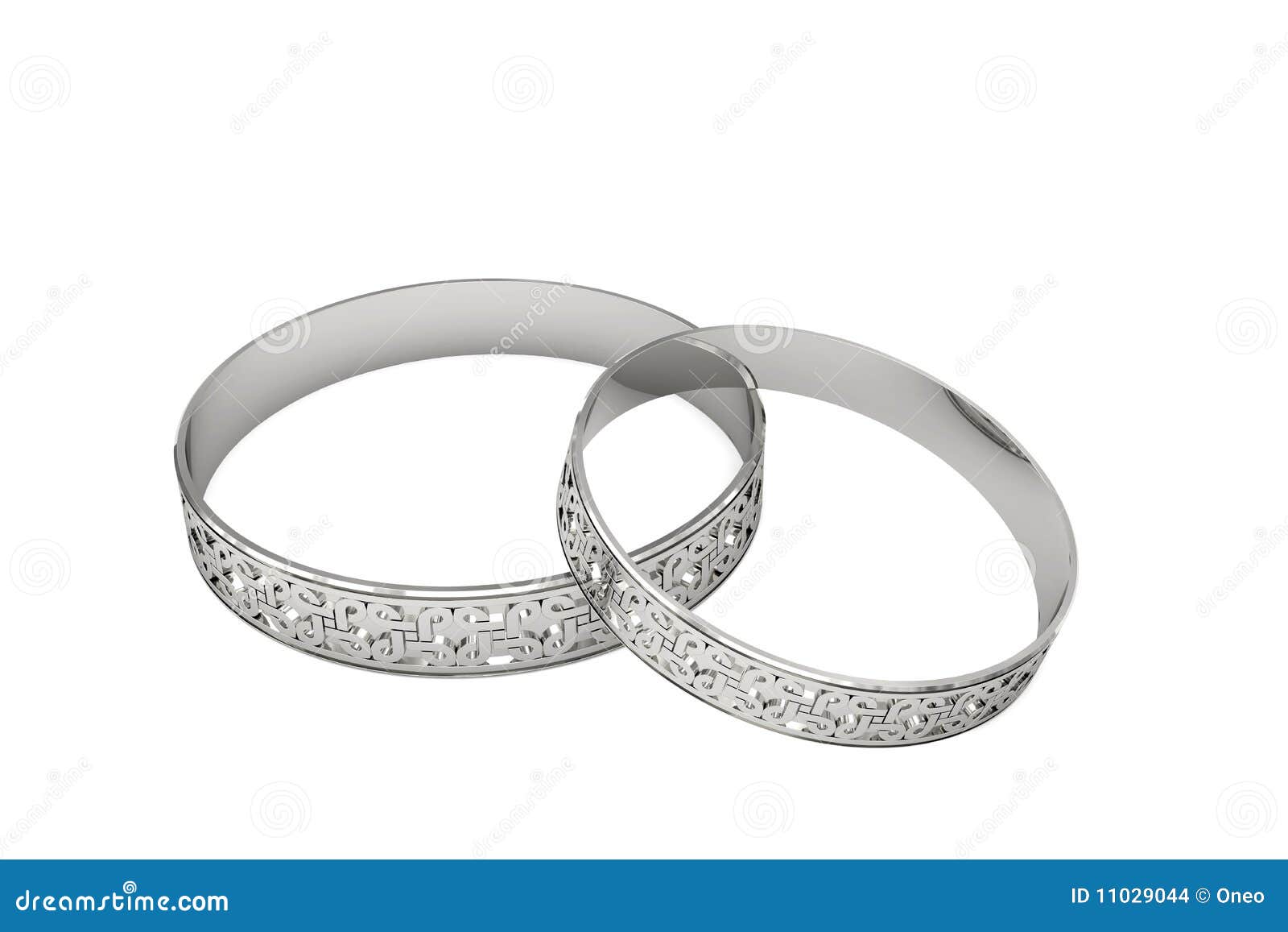 Silver Wedding Rings with Magic Tracery Stock Illustration ...
