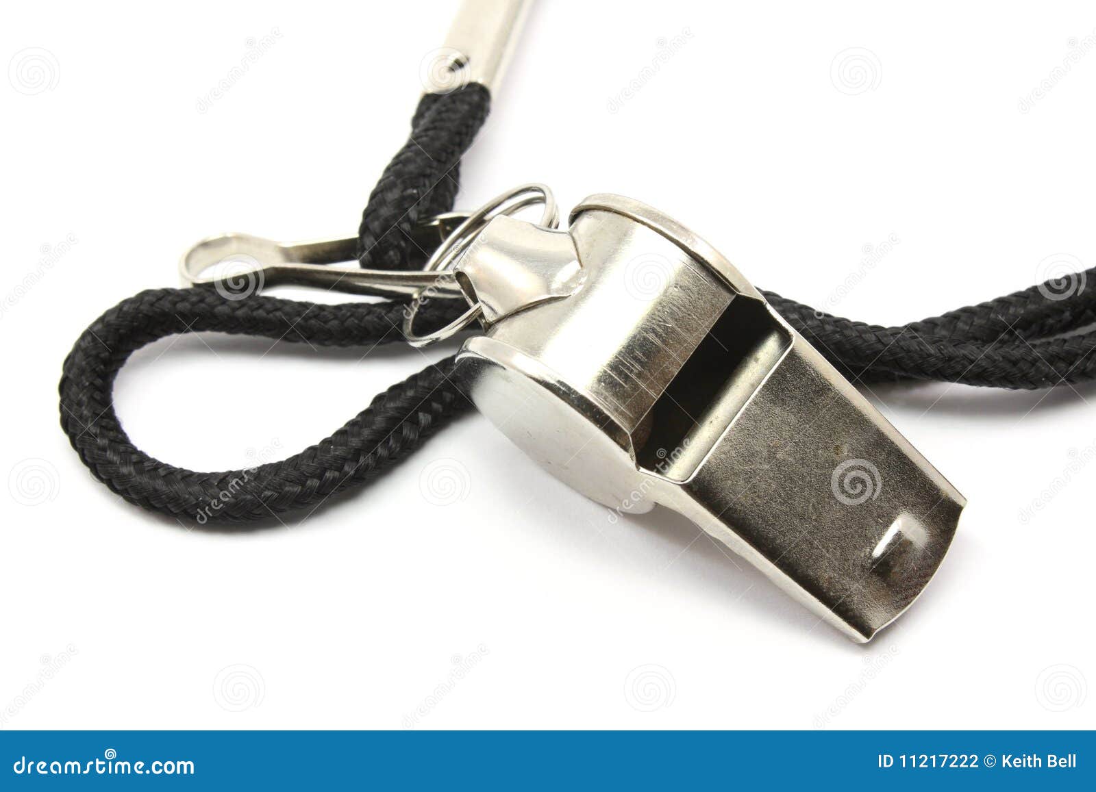 Silver Whistle and String Close Up Stock Photo - Image of official ...