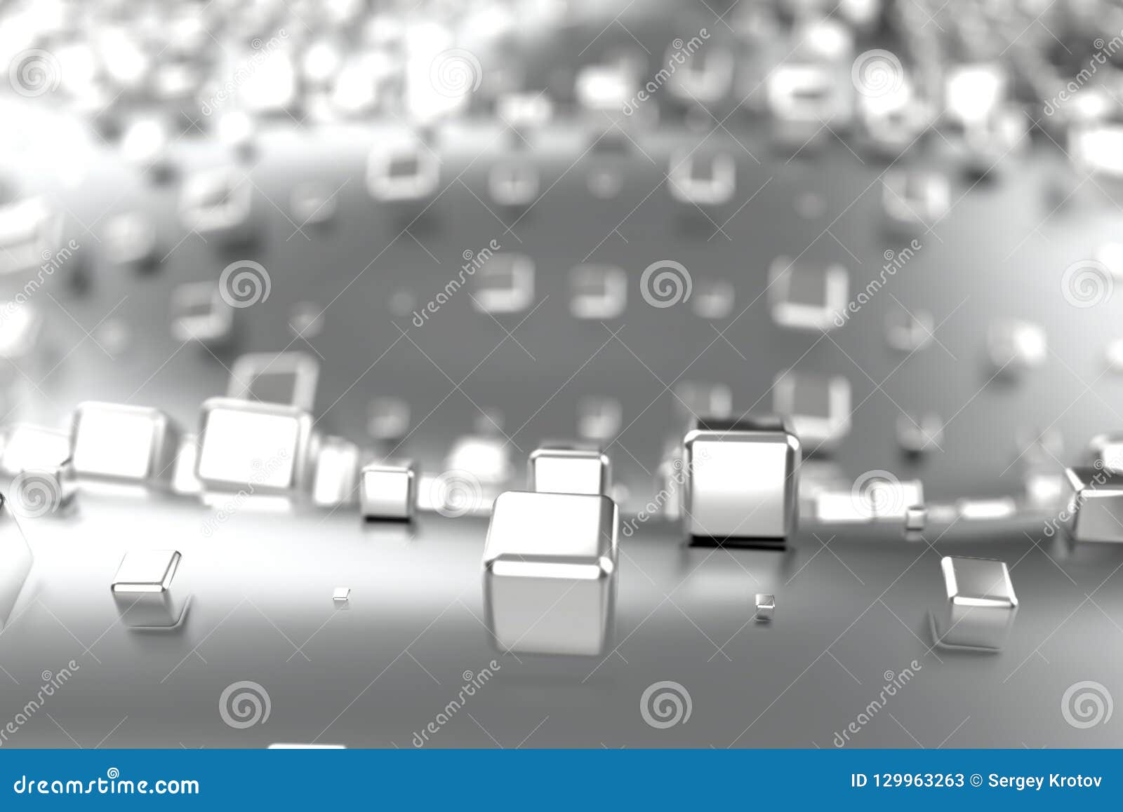 Silver or White Gold Platinum Blocks Cubes Over Wave Background ...