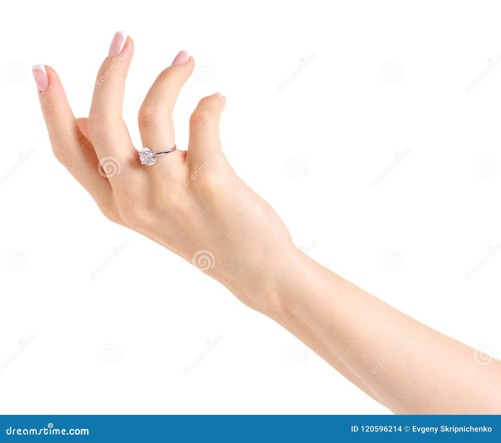 Silver White Gold Ring on Hand Stock Photo - Image of object, glitter ...