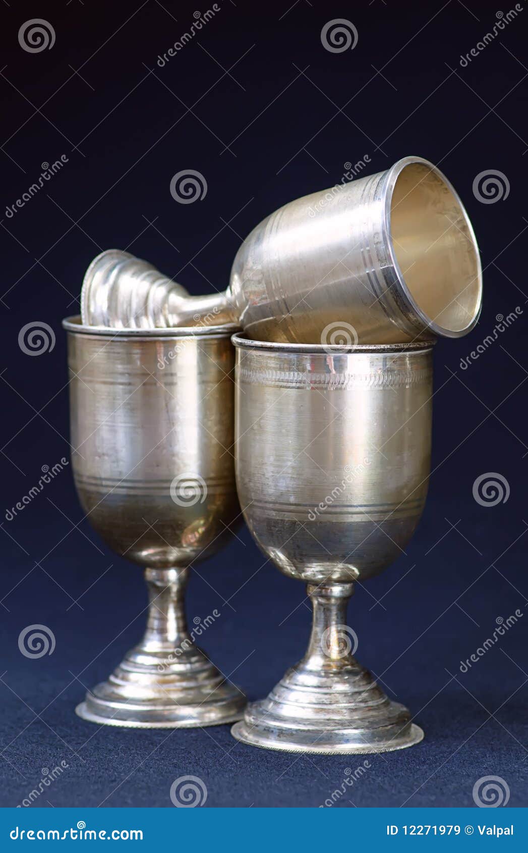 Silver Wine Cup With Matzah, Jewish Symbols For The Passover Pesach ...