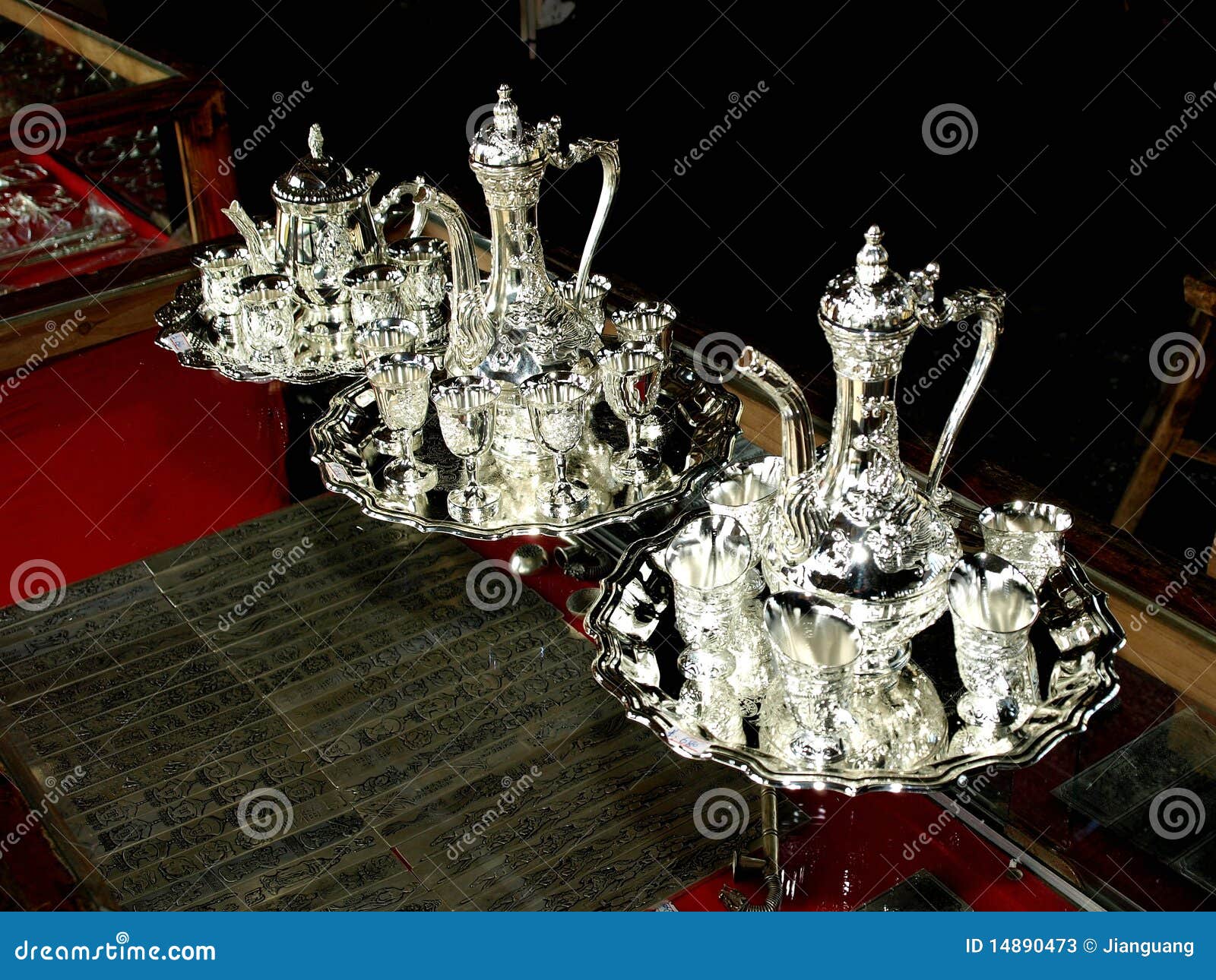 Silver Wine pot stock image. Image of household, class - 14890473