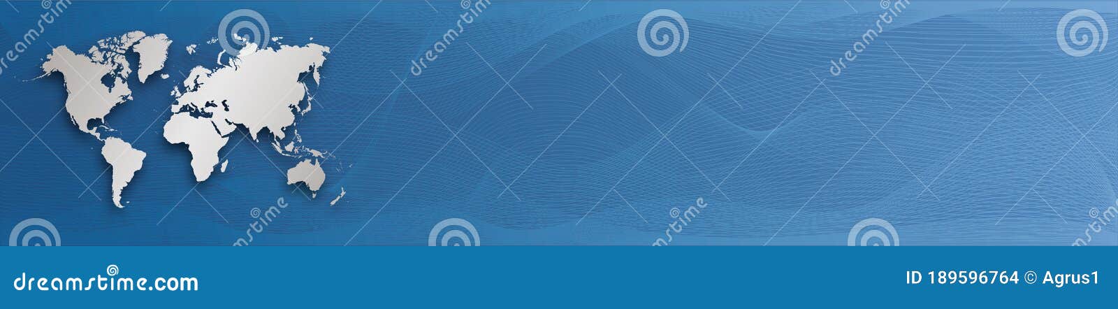 Silver World Map on Blue Gradient Background Stock Vector ...