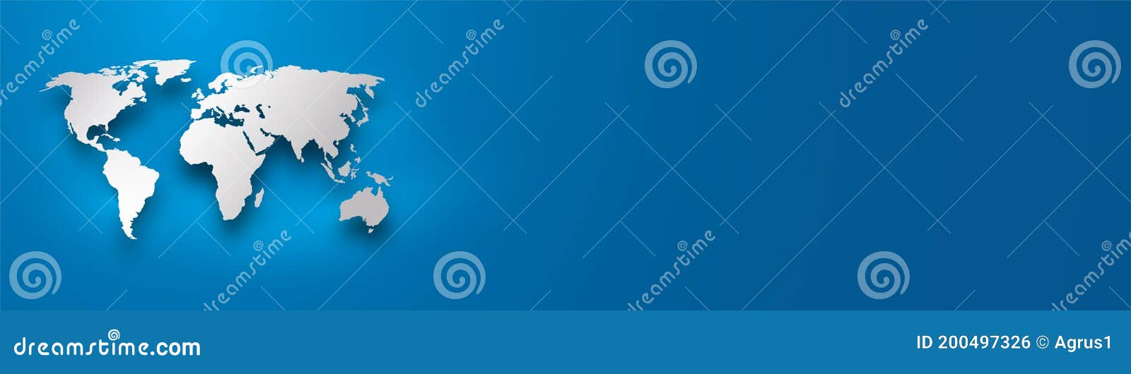 Silver World Map on Blue Gradient Background Stock Vector ...