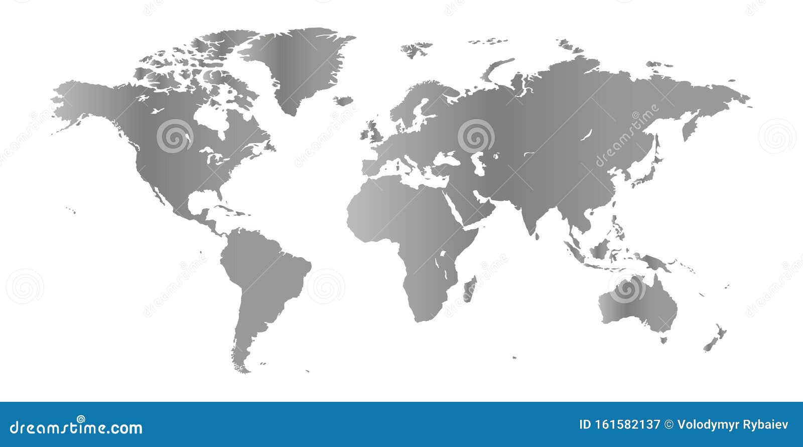 Silver World Map on White Background. Vector EPS10 Stock Vector ...