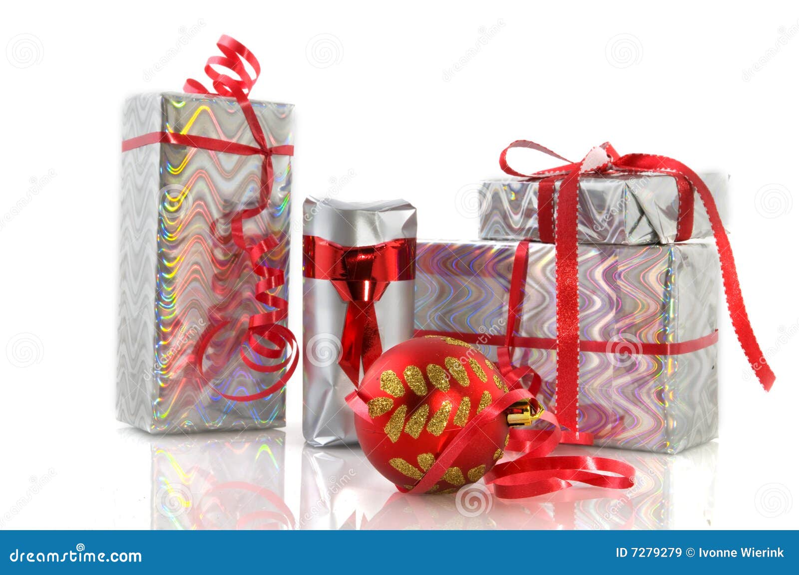 Silver wrapped presents stock image. Image of silver, luxury - 7279279