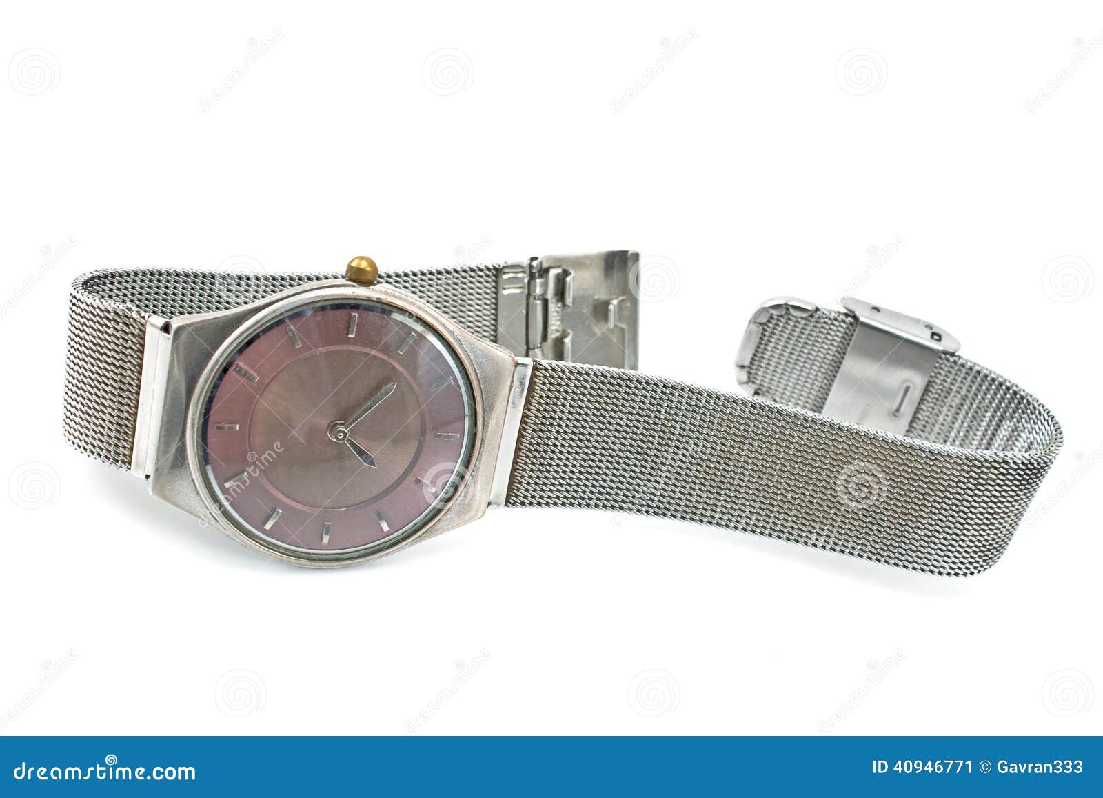 Silver wrist watch stock image. Image of accuracy, single - 40946771