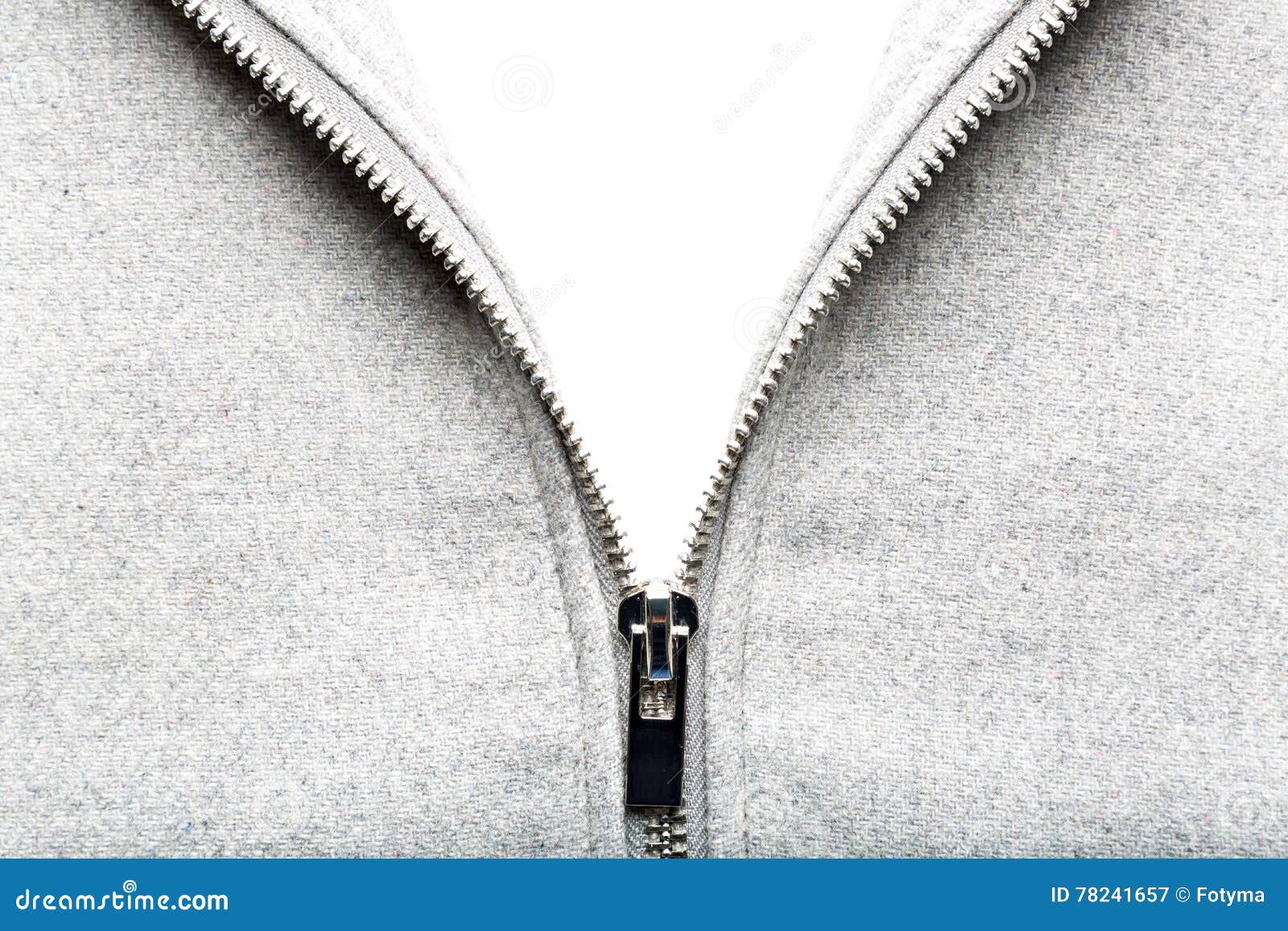 Silver Zip on Woolen Fabric Stock Image - Image of woolen, copy: 78241657