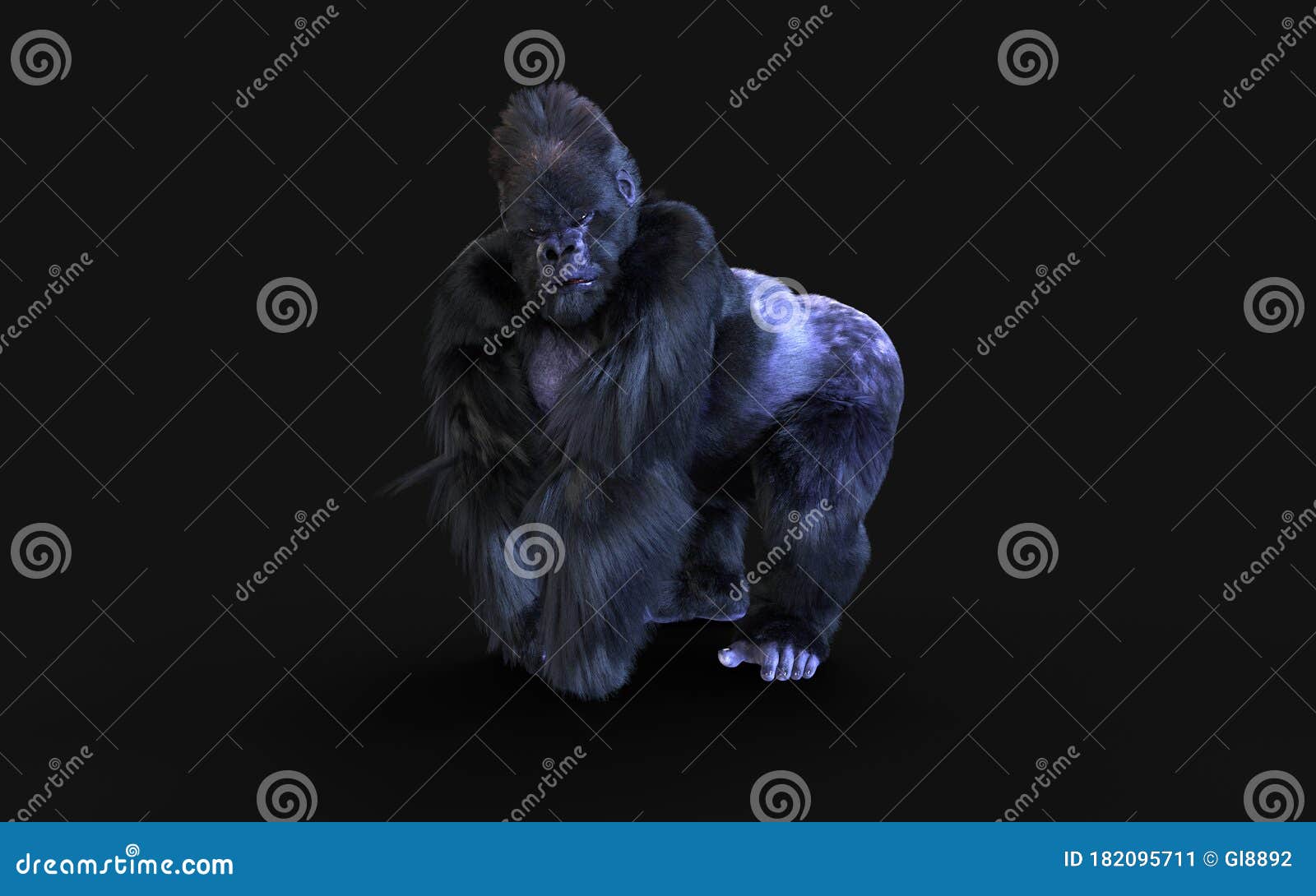 Silverback Gorilla. Vector Clip Art Illustration With Simple Gradients ...