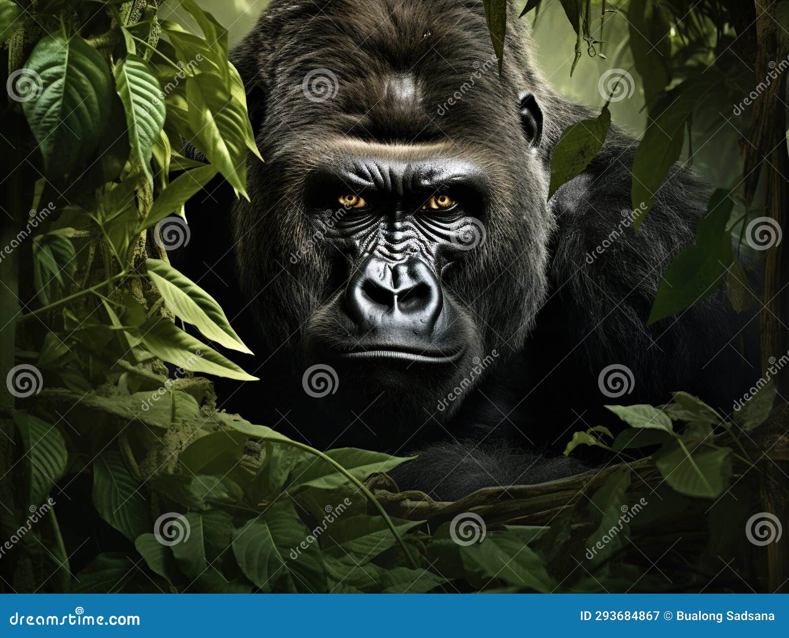 Ai Generated Illustration Wildlife Concept of of Silverback Gorilla ...
