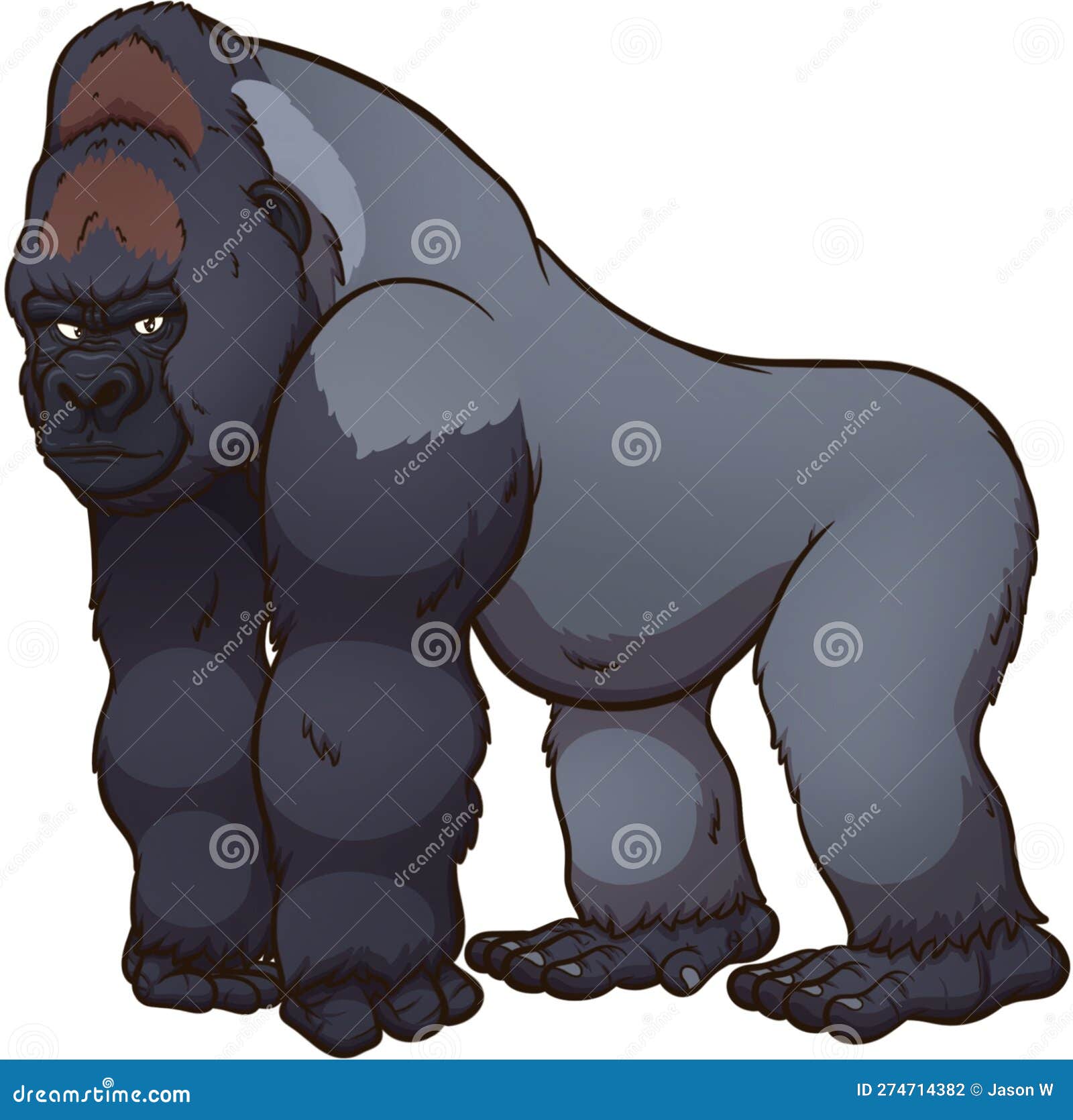 Silverback Gorilla. Vector Clip Art Illustration with Simple Gradients ...