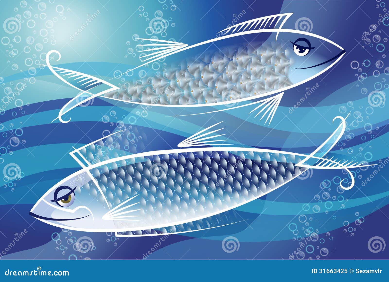Silverfish stock vector. Illustration of ocean, fishing - 31663425
