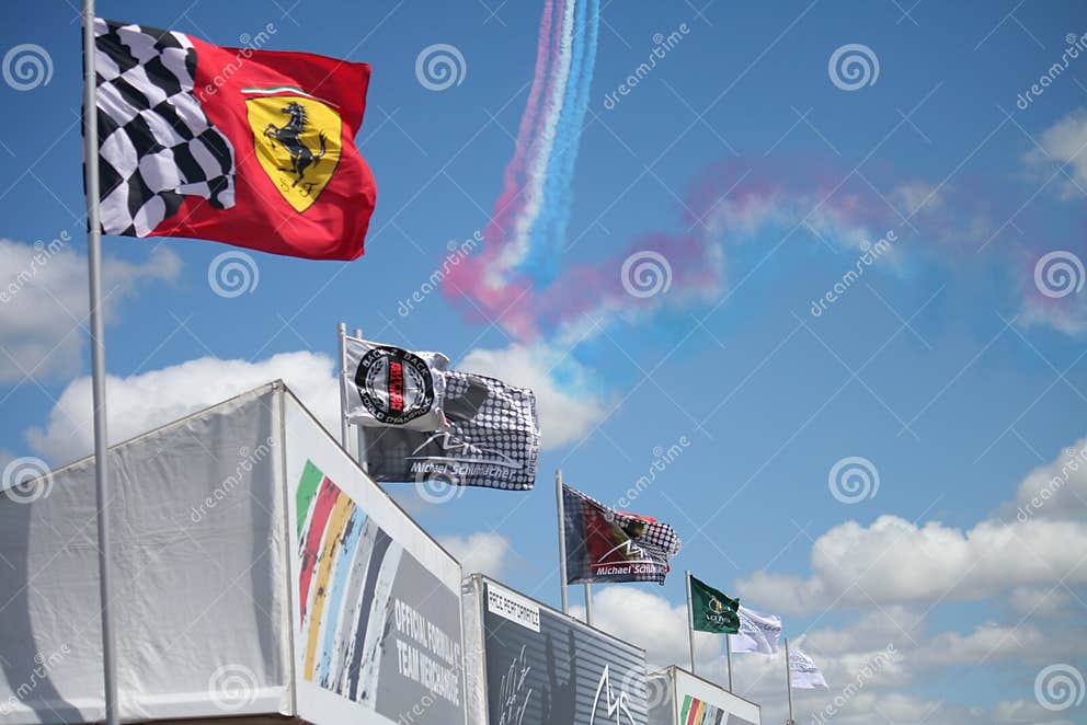 Silverstone Formula One Flags Editorial Image - Image of arrow, formula ...