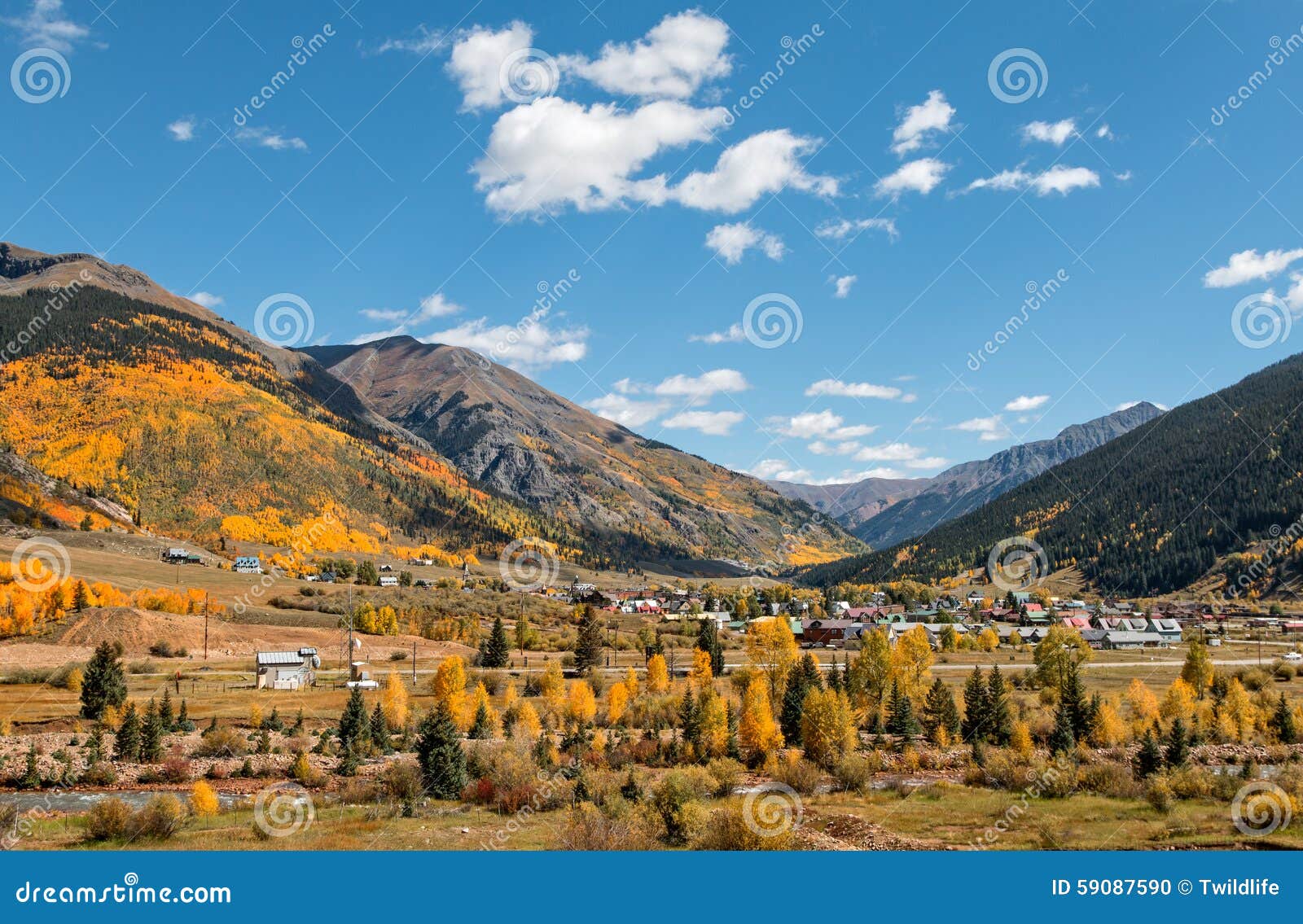 Silverton Colorado in Fall stock photo. Image of vista - 59087590