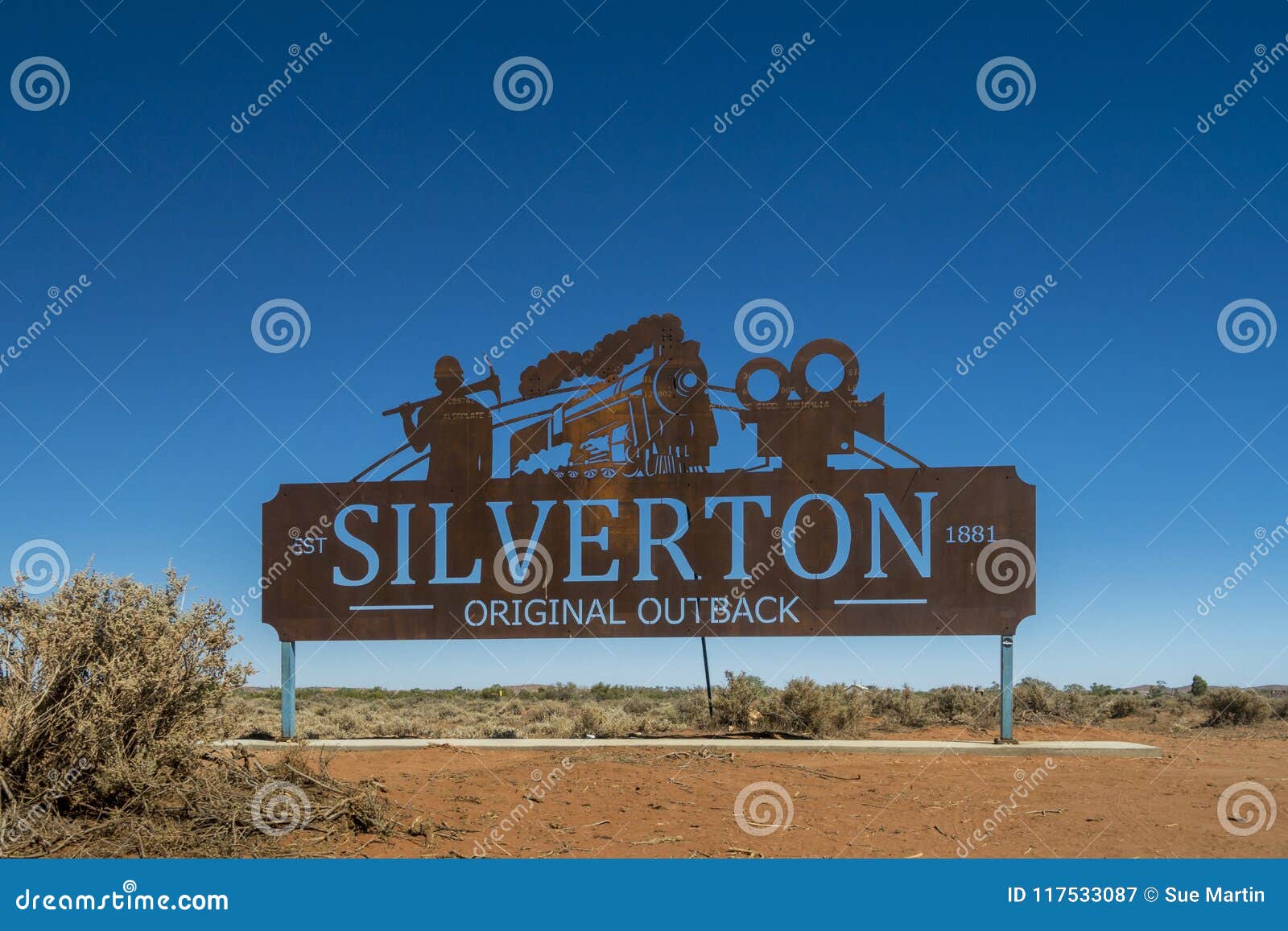 Silverton Stadtecken, Silverton, Vildmark, NSW, Australien Redaktionell ...