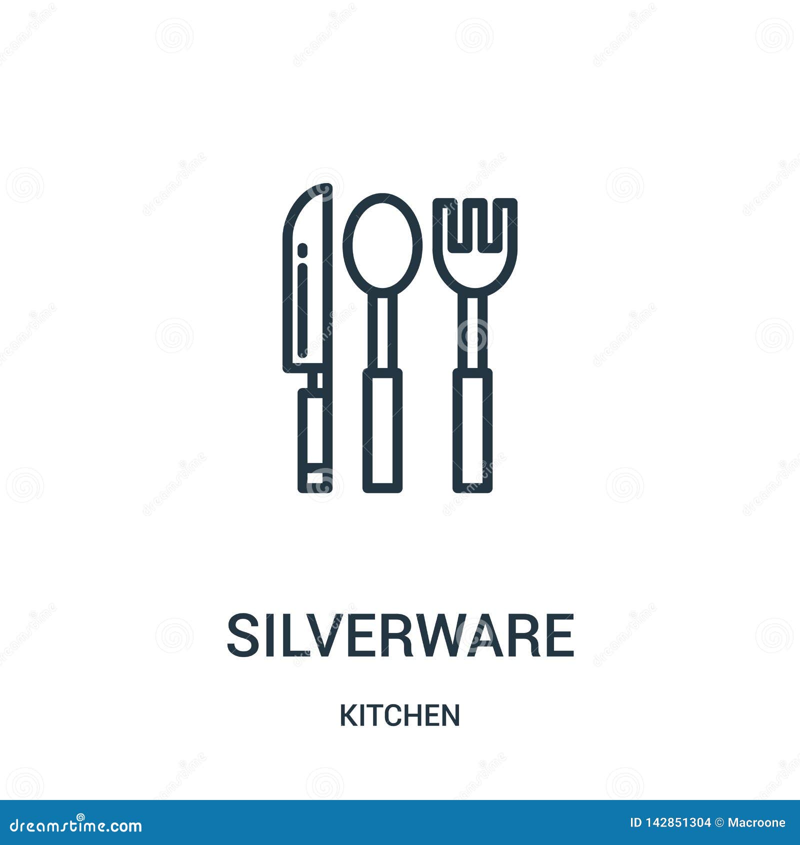 Silverware Icon Vector from Kitchen Collection. Thin Line Silverware ...