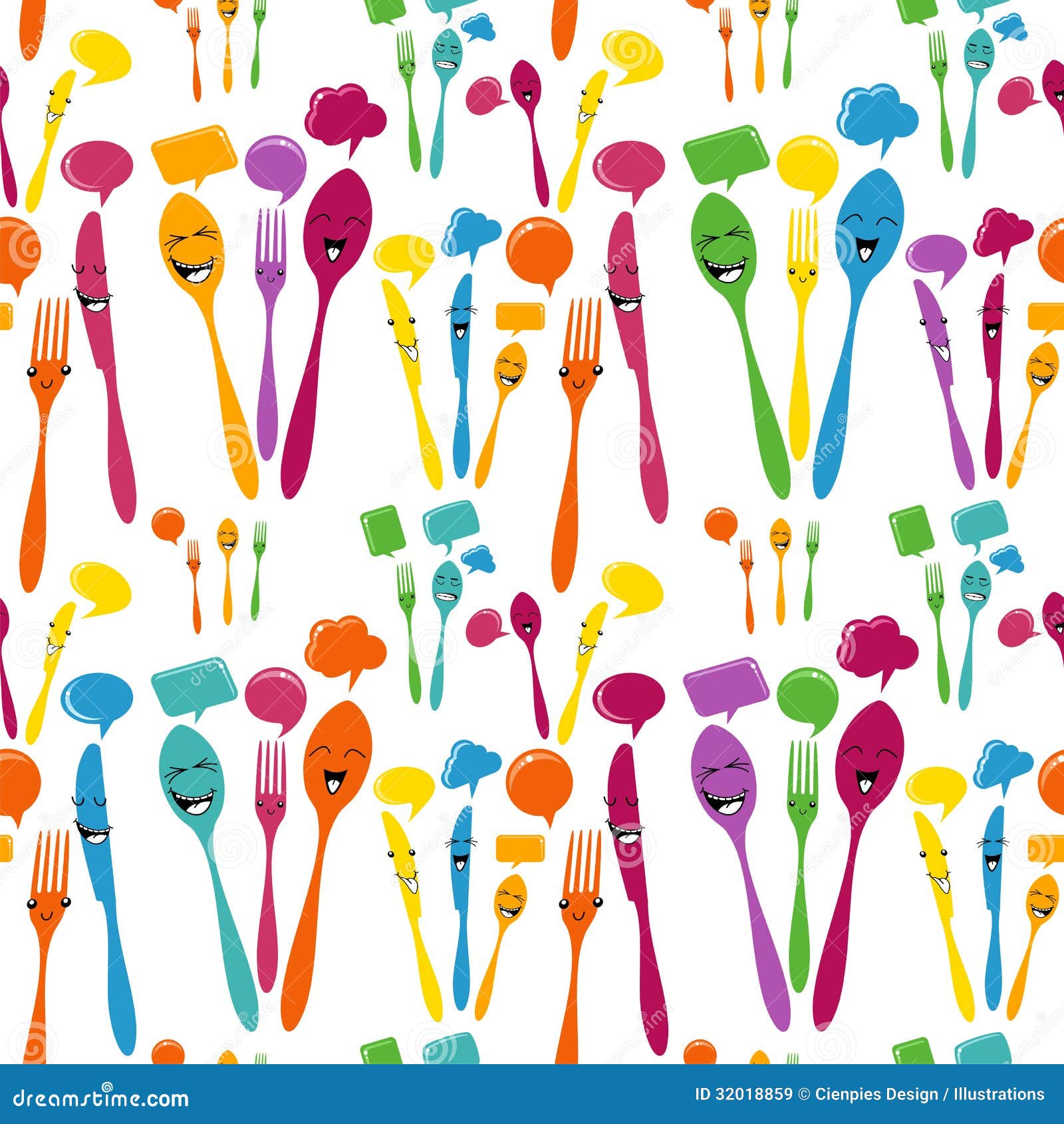 Silverware Icons Seamless Pattern Stock Vector - Illustration of chat ...