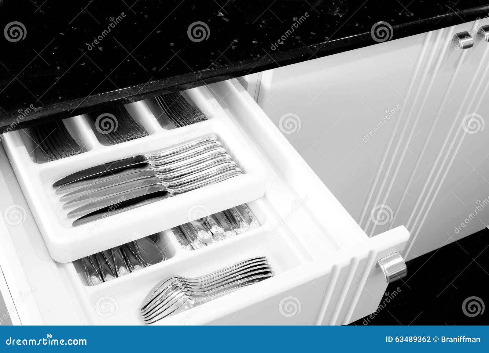 Silverware in Kitchen Drawer Stock Photo - Image of objects, dining ...