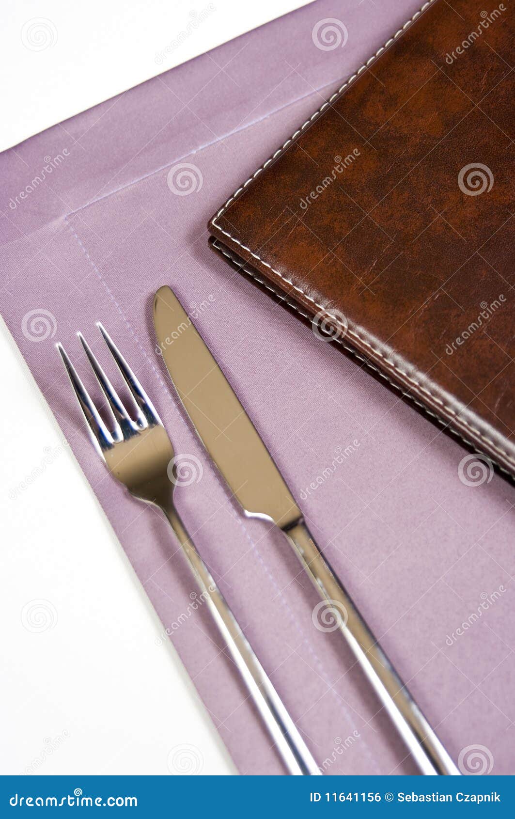 Silverware and menu stock photo. Image of linen, fine - 11641156