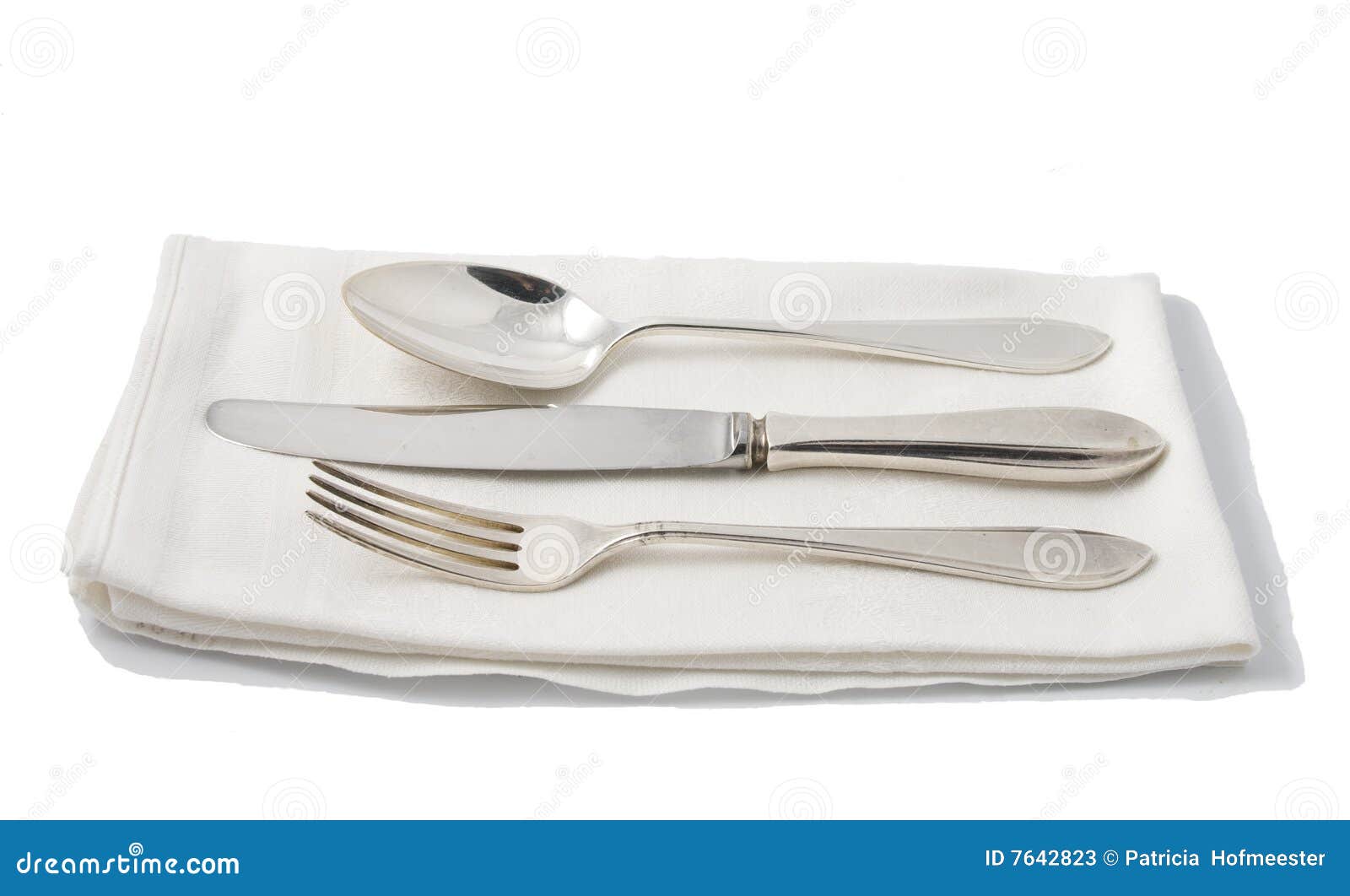 Silverware on napkin stock image. Image of table, close - 7642823