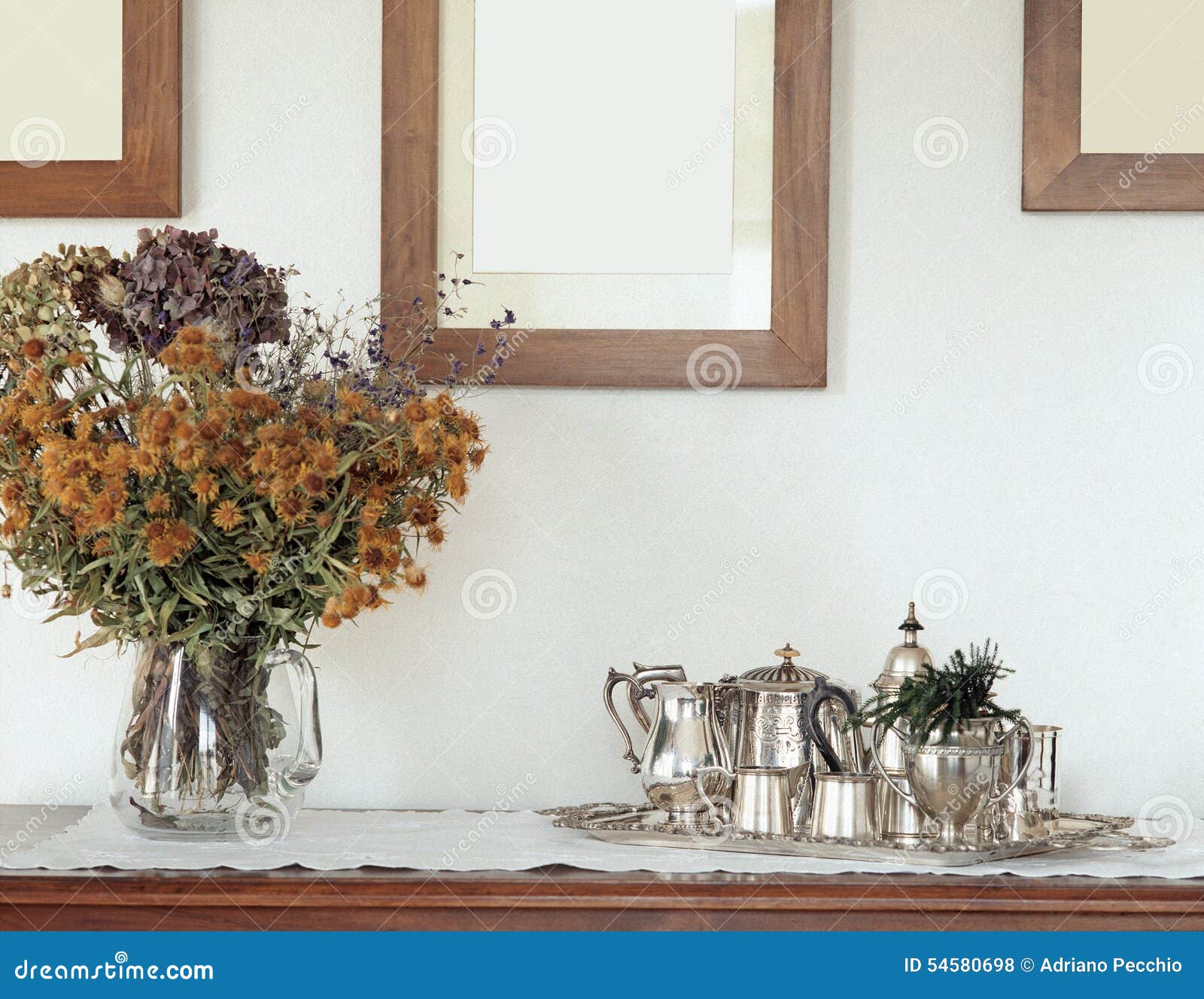 Silverware on the Old Furniture Stock Photo - Image of luxury, room ...