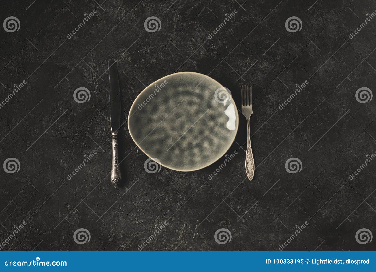 Silverware and plate stock image. Image of variety, tableware - 100333195