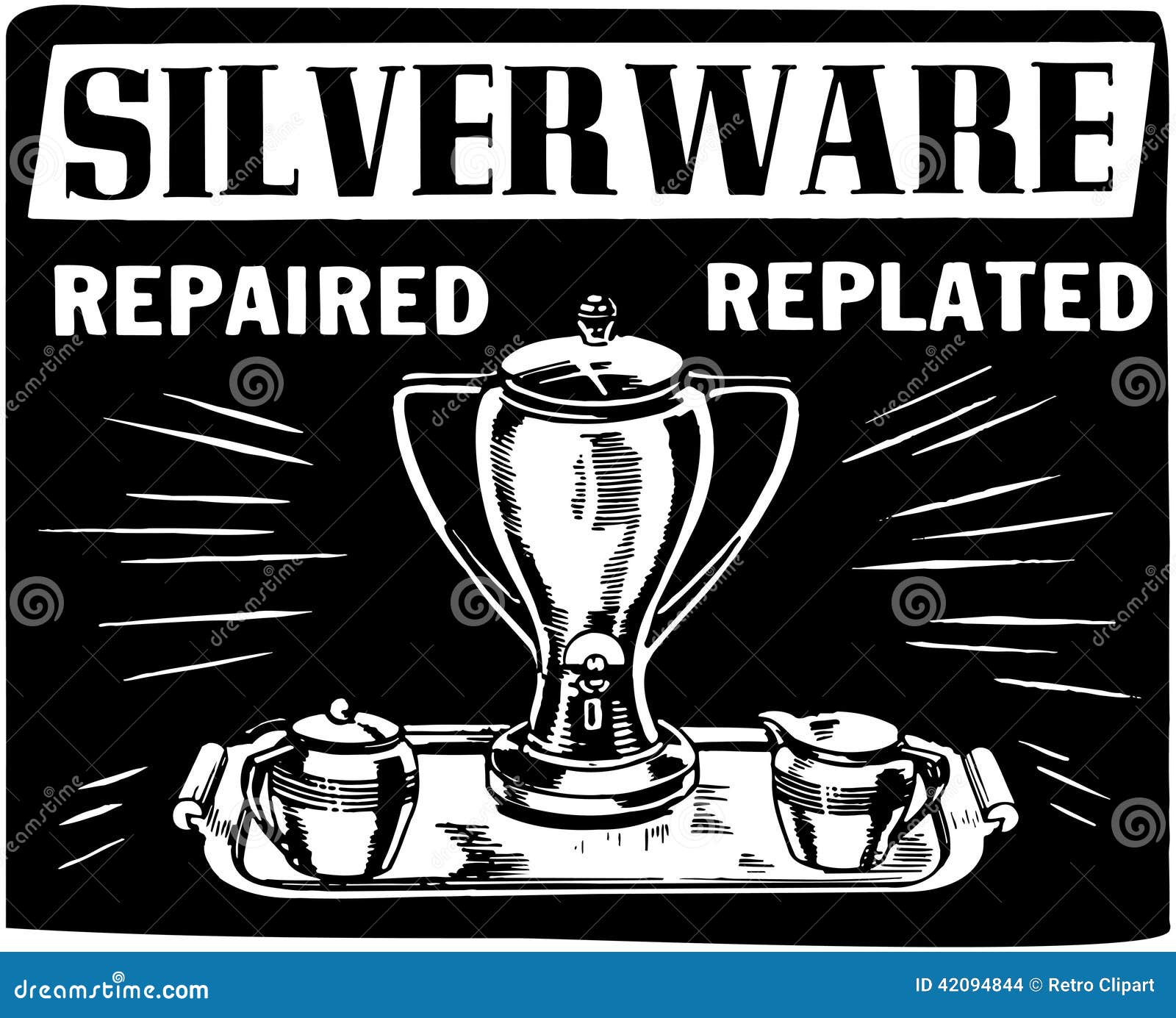 Silverware Repaired Replated Stock Vector - Illustration of fifties ...