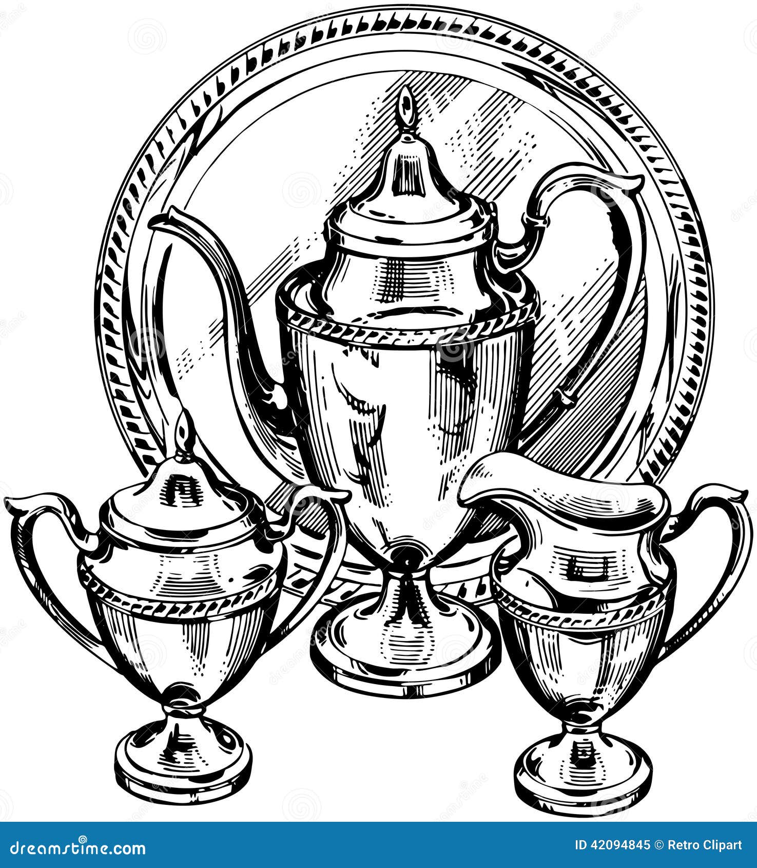Silverware Tea Set Cartoon Vector | CartoonDealer.com #42094845