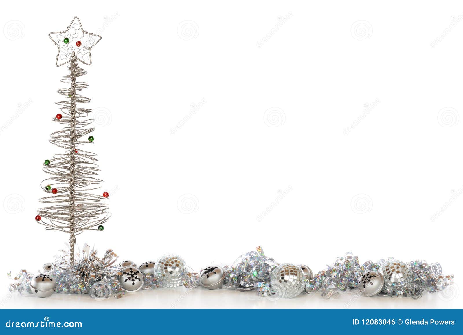 Silvery Christmas Border stock photo. Image of winter - 12083046