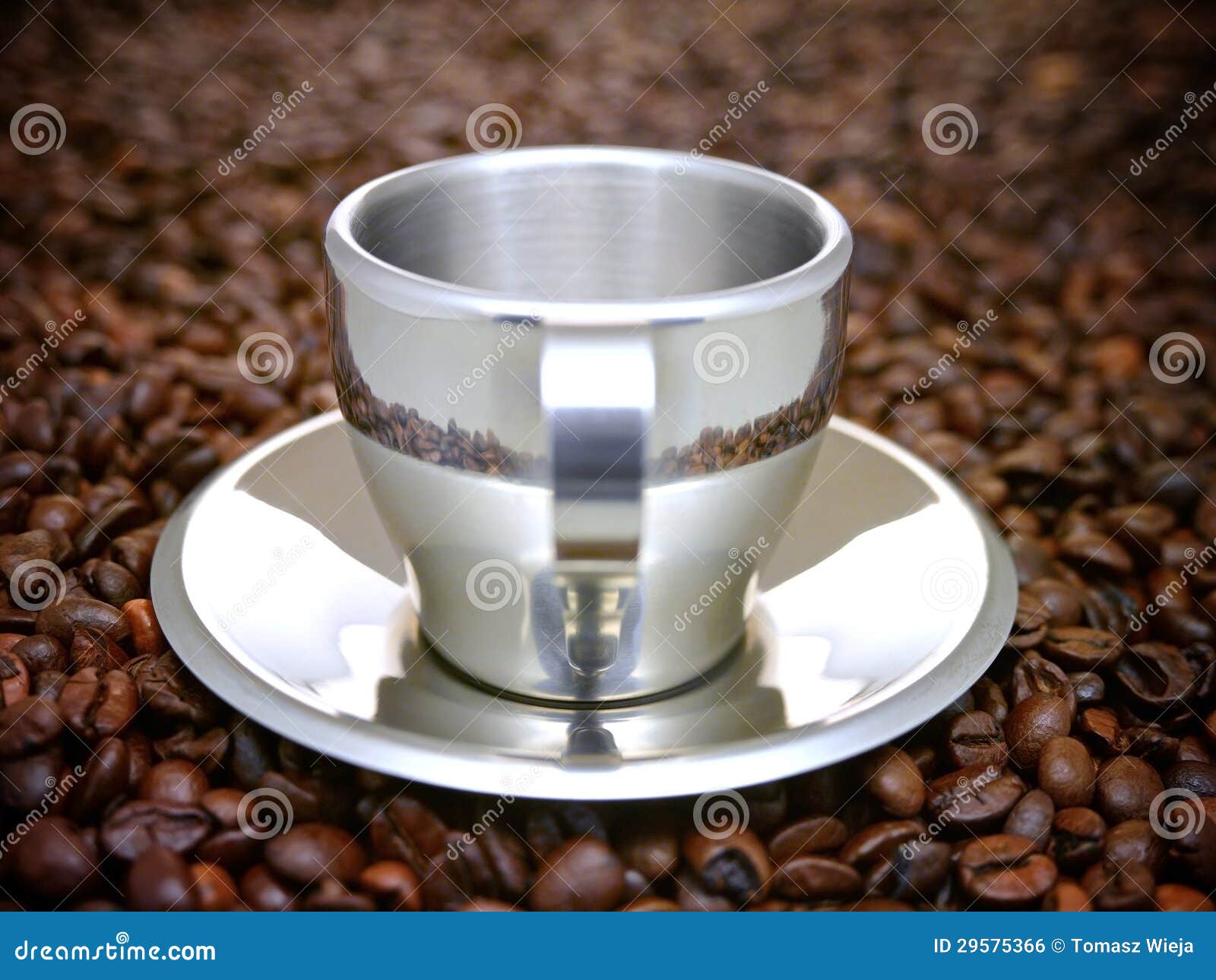 Silvery Metallic Espresso Cup Stock Photo - Image of still, coffee ...