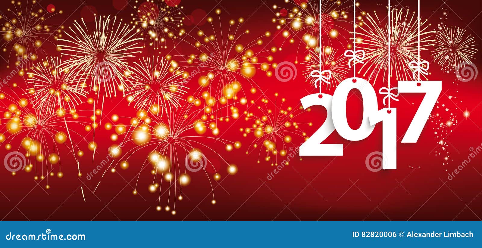 Silvester Hanging 2017 Header Fireworks Stock Vector - Illustration of ...