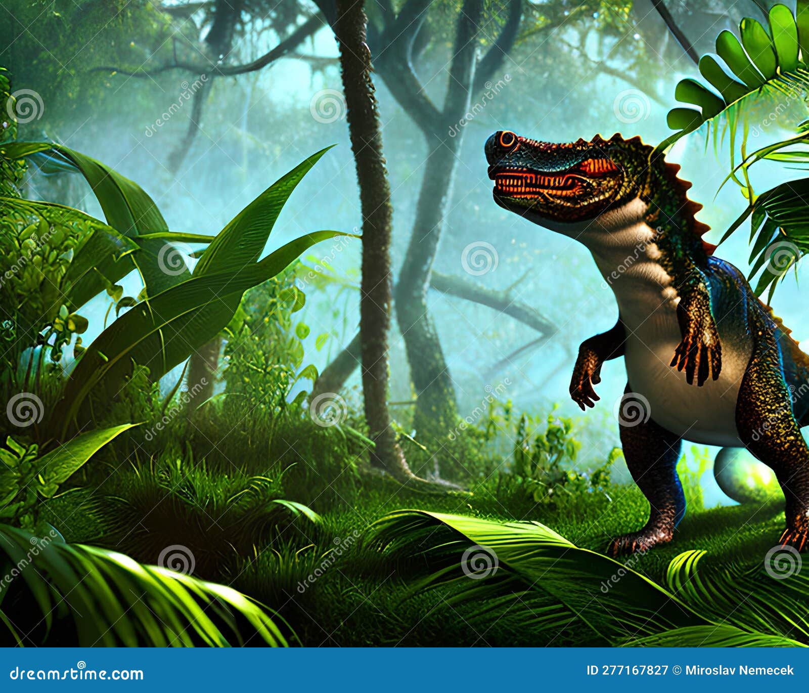 Silvisaurus Dinosaur, Generative AI Illustration Stock Illustration ...