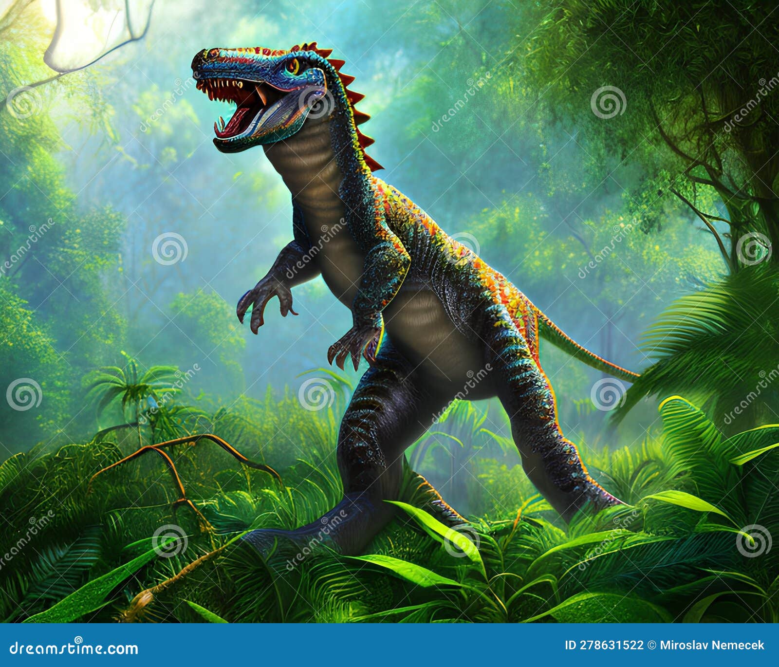 Silvisaurus Dinosaur, Generative AI Illustration Stock Illustration ...