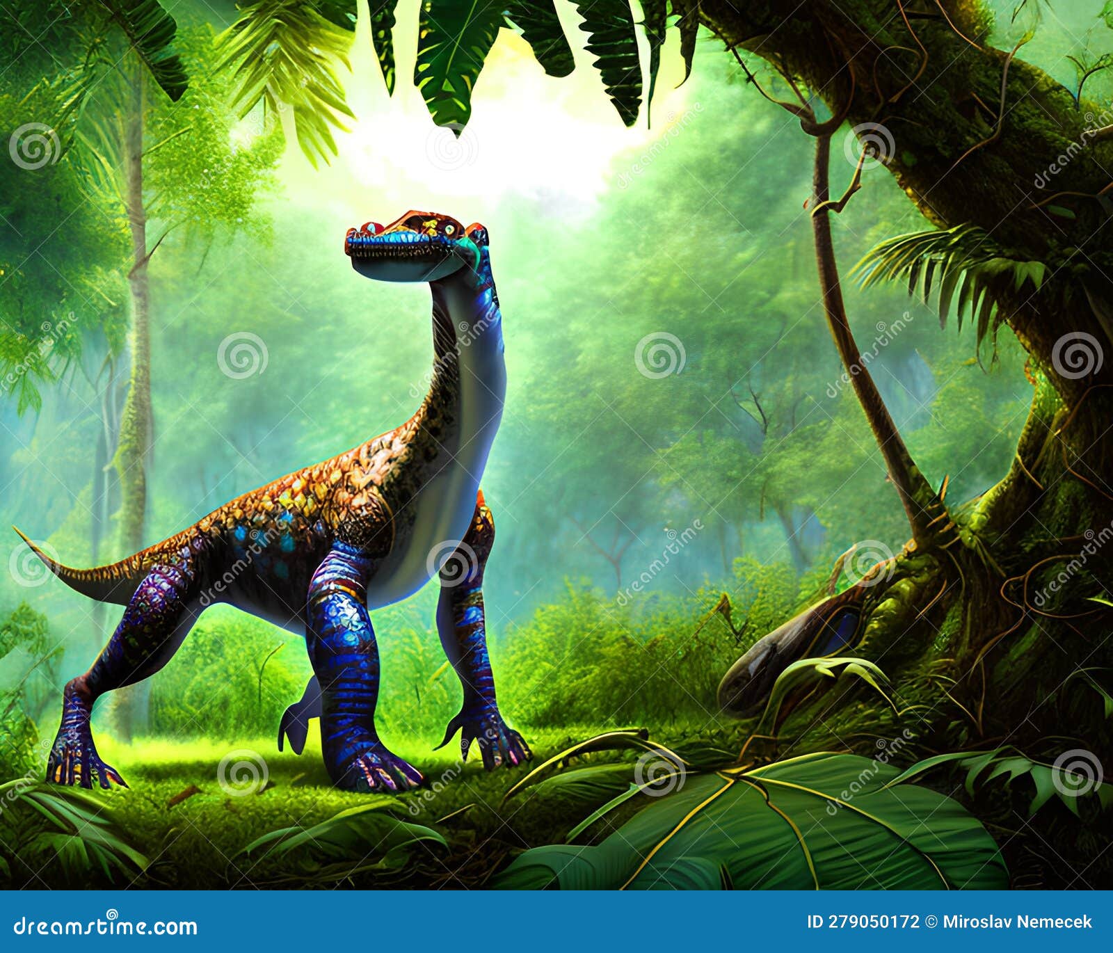 Silvisaurus Dinosaur, Generative AI Illustration Stock Illustration ...
