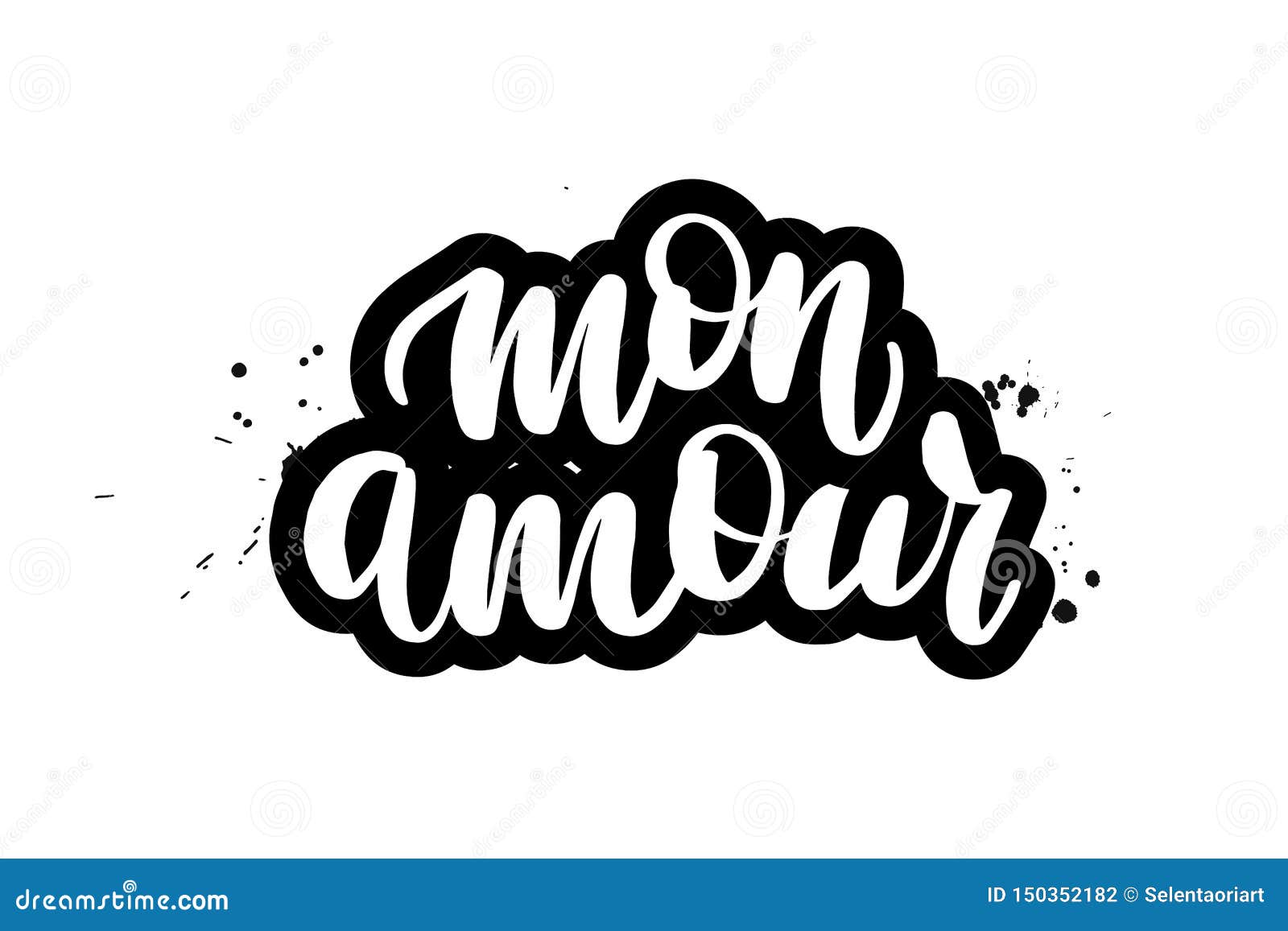 Lettering mon amour stock vector. Illustration of font - 150352182