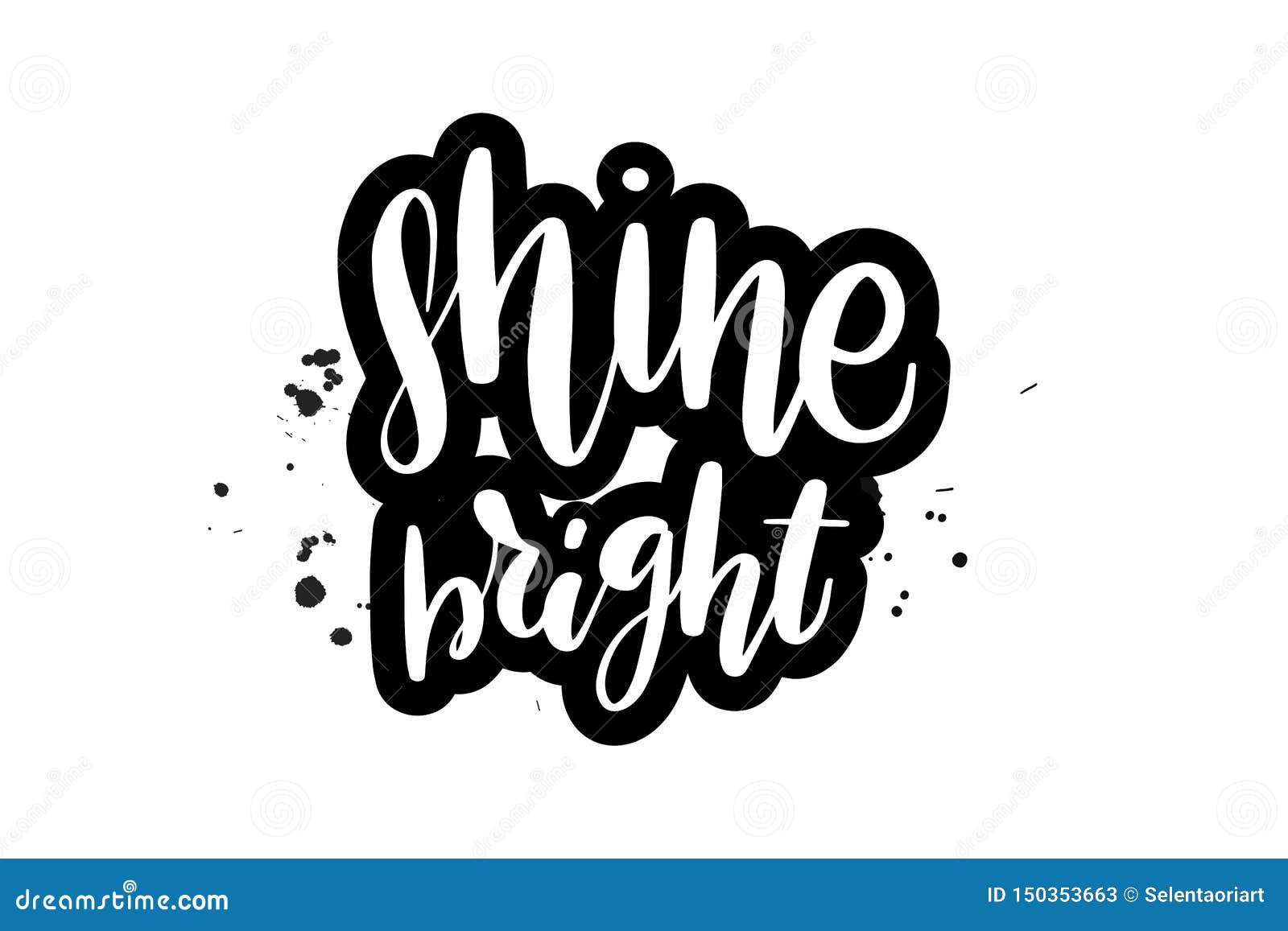 Lettering shine bright stock vector. Illustration of postcard - 150353663