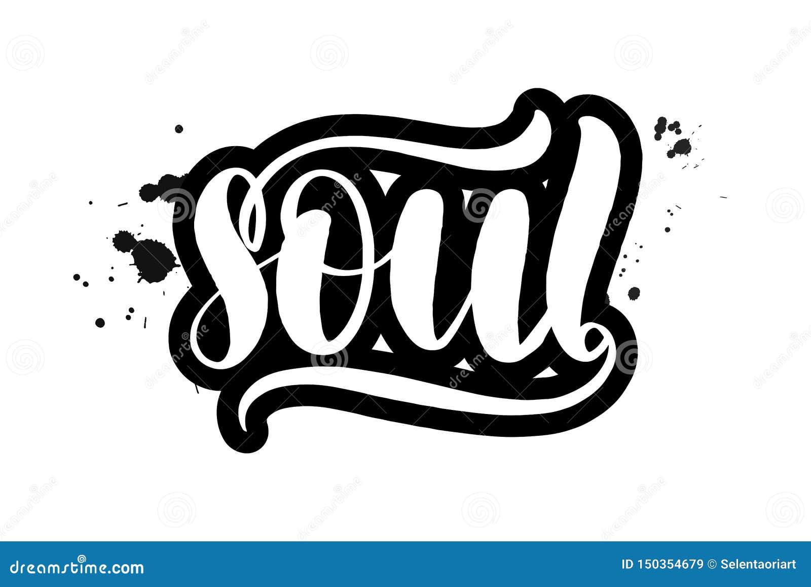 Brush lettering soul stock vector. Illustration of handwritten - 150354679