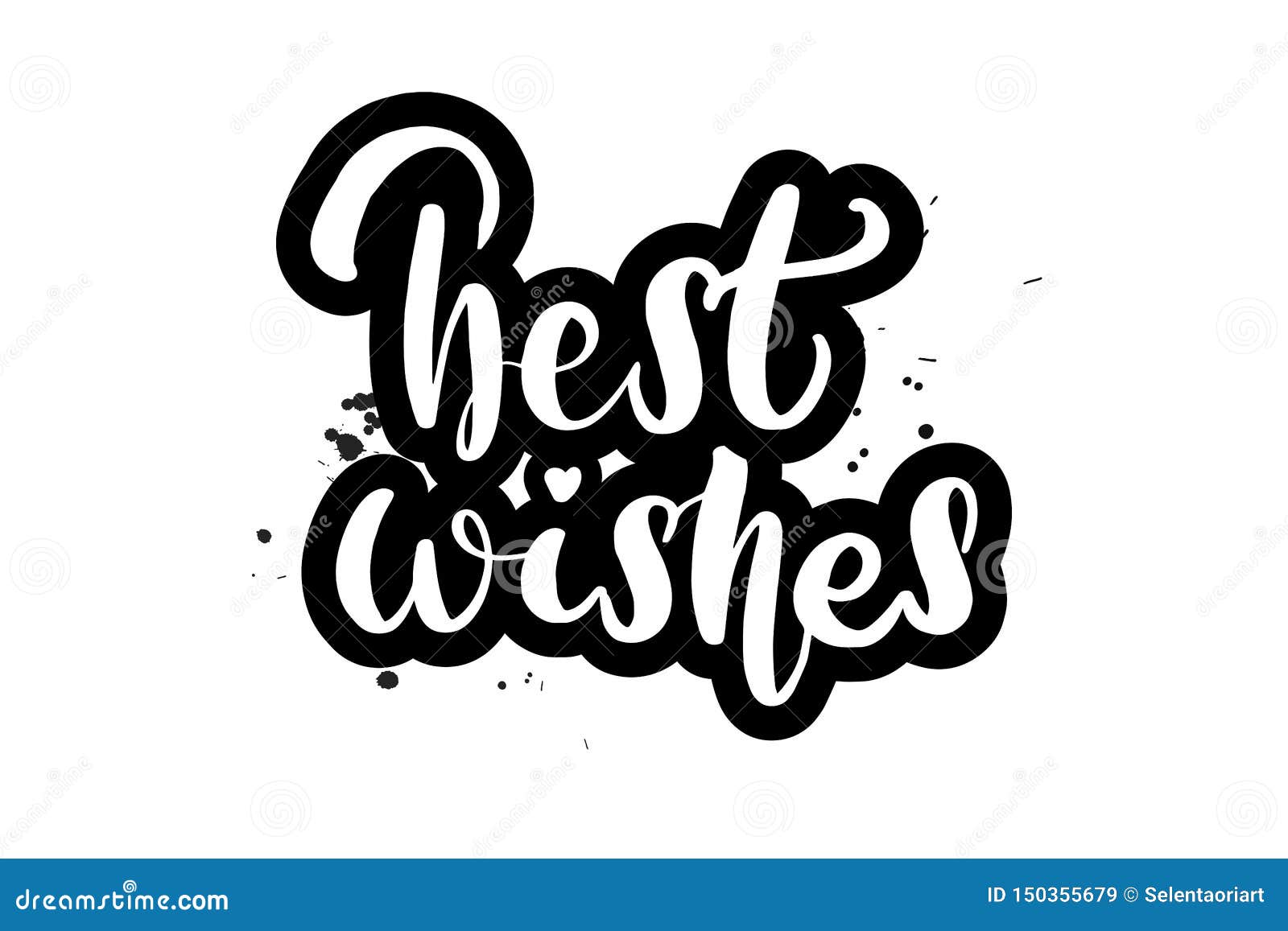 Lettering best wishes stock vector. Illustration of gift - 150355679