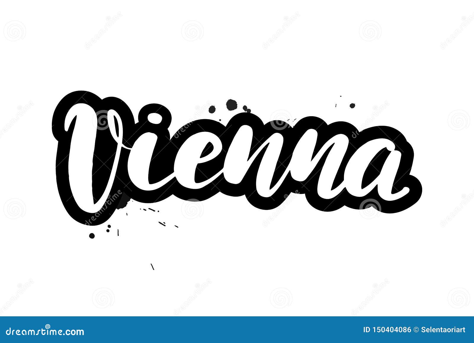 Brush lettering Vienna stock vector. Illustration of handwritten ...