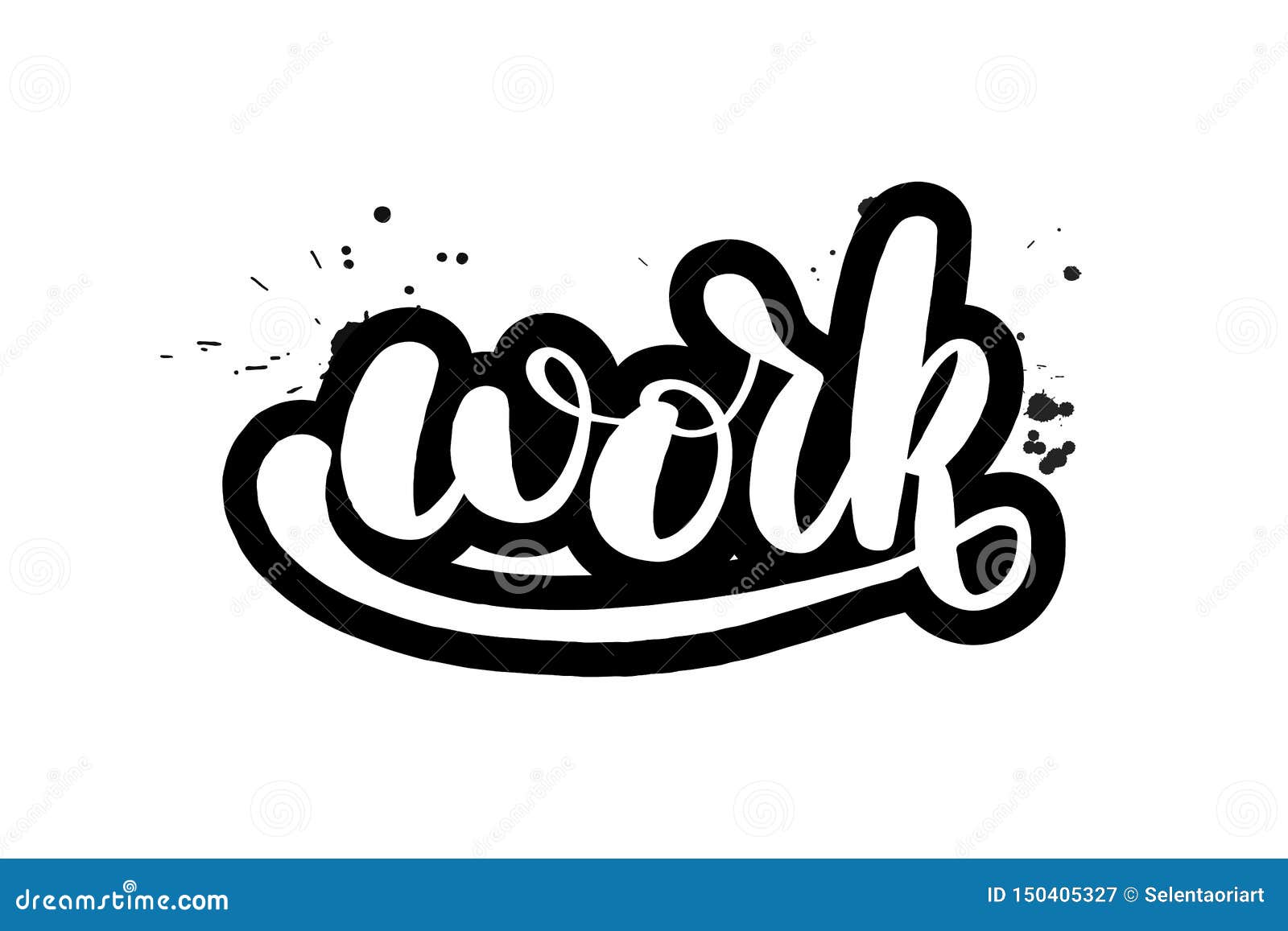 Lettering Work Hard Dream Big, Calligraphy Frase Cartoon Vector ...