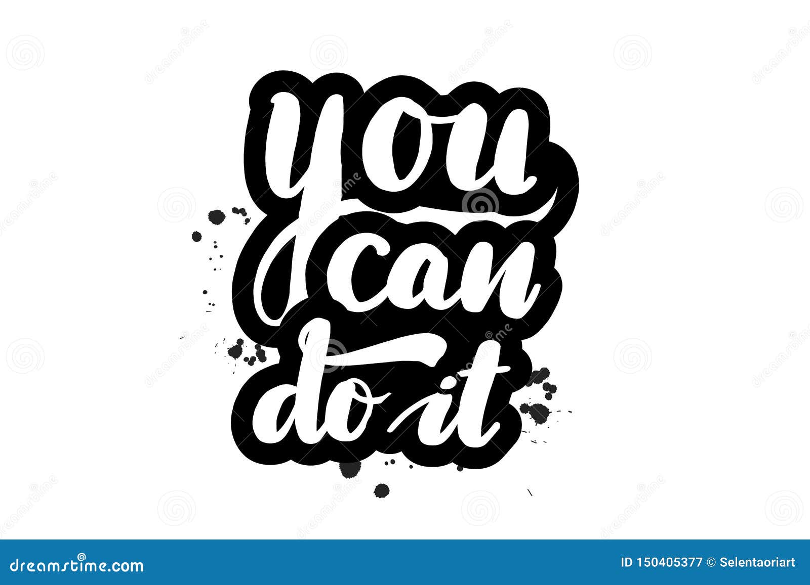 Brush Lettering You Can Do it Stock Vector - Illustration of invitation ...