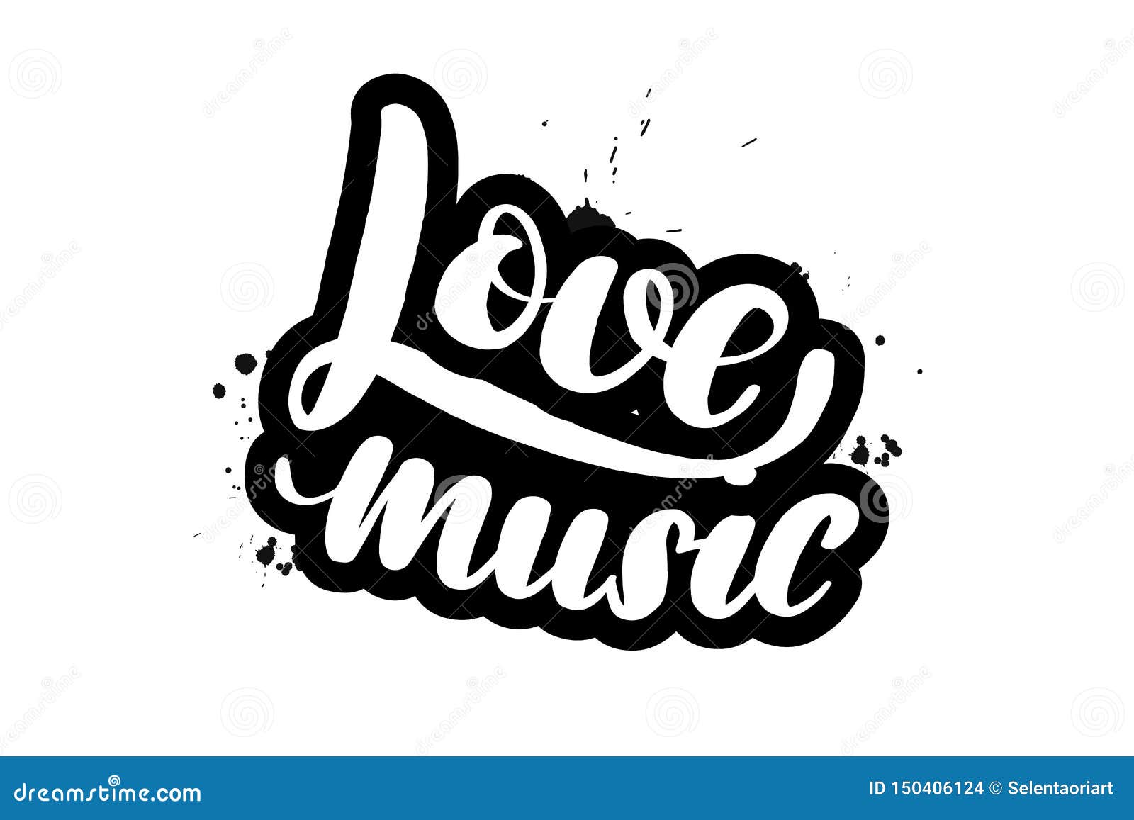 Brush lettering love music stock vector. Illustration of musical ...