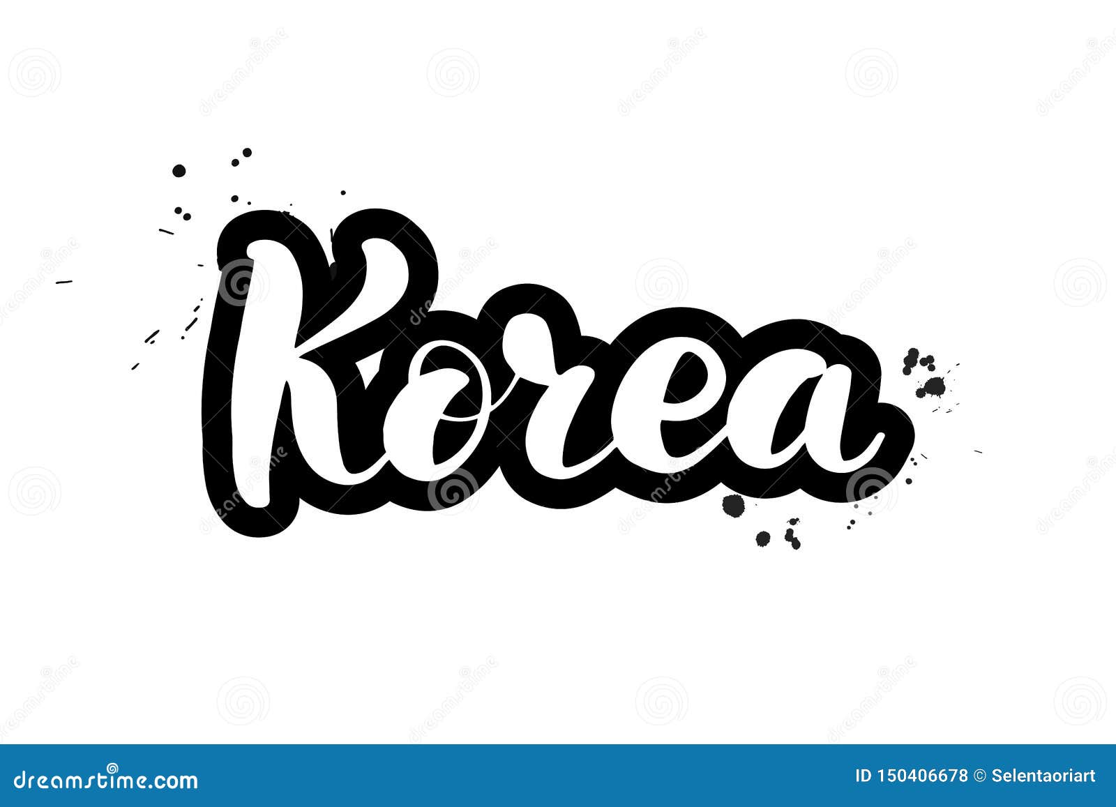 Brush lettering Korea stock vector. Illustration of calligraphy - 150406678