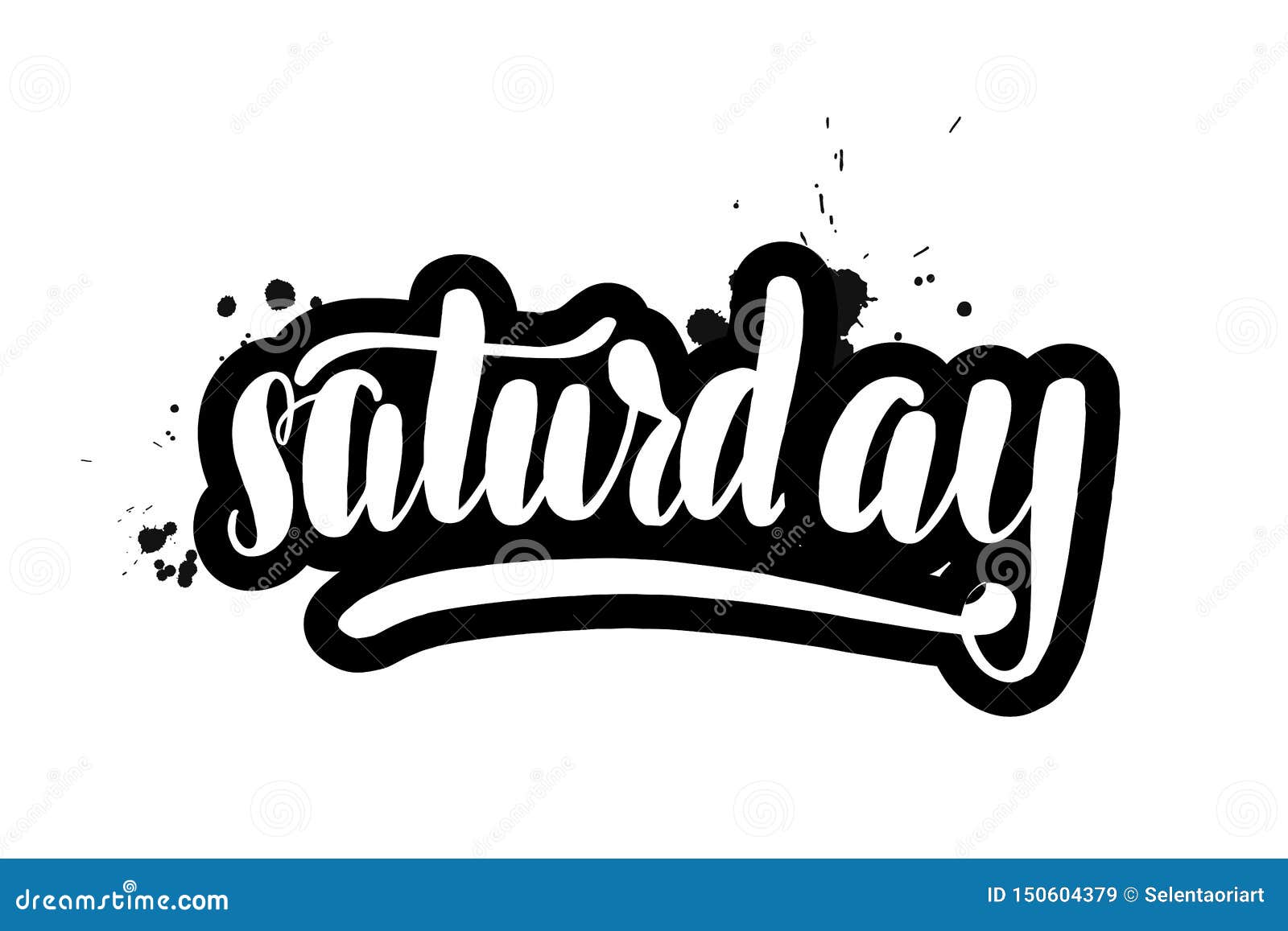 Brush lettering saturday stock vector. Illustration of handwritten ...