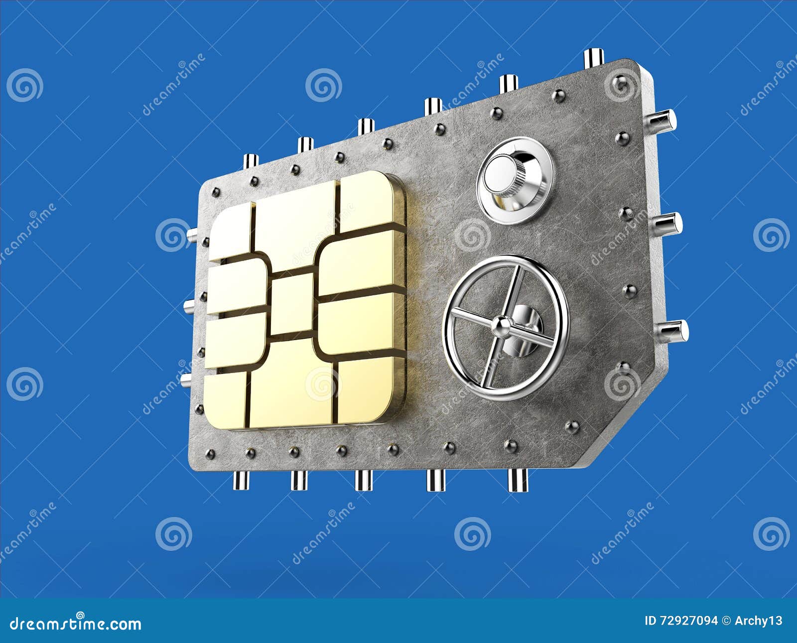 Sim Card As Vault Safe, Mobile Online Connectivity Security Concept ...